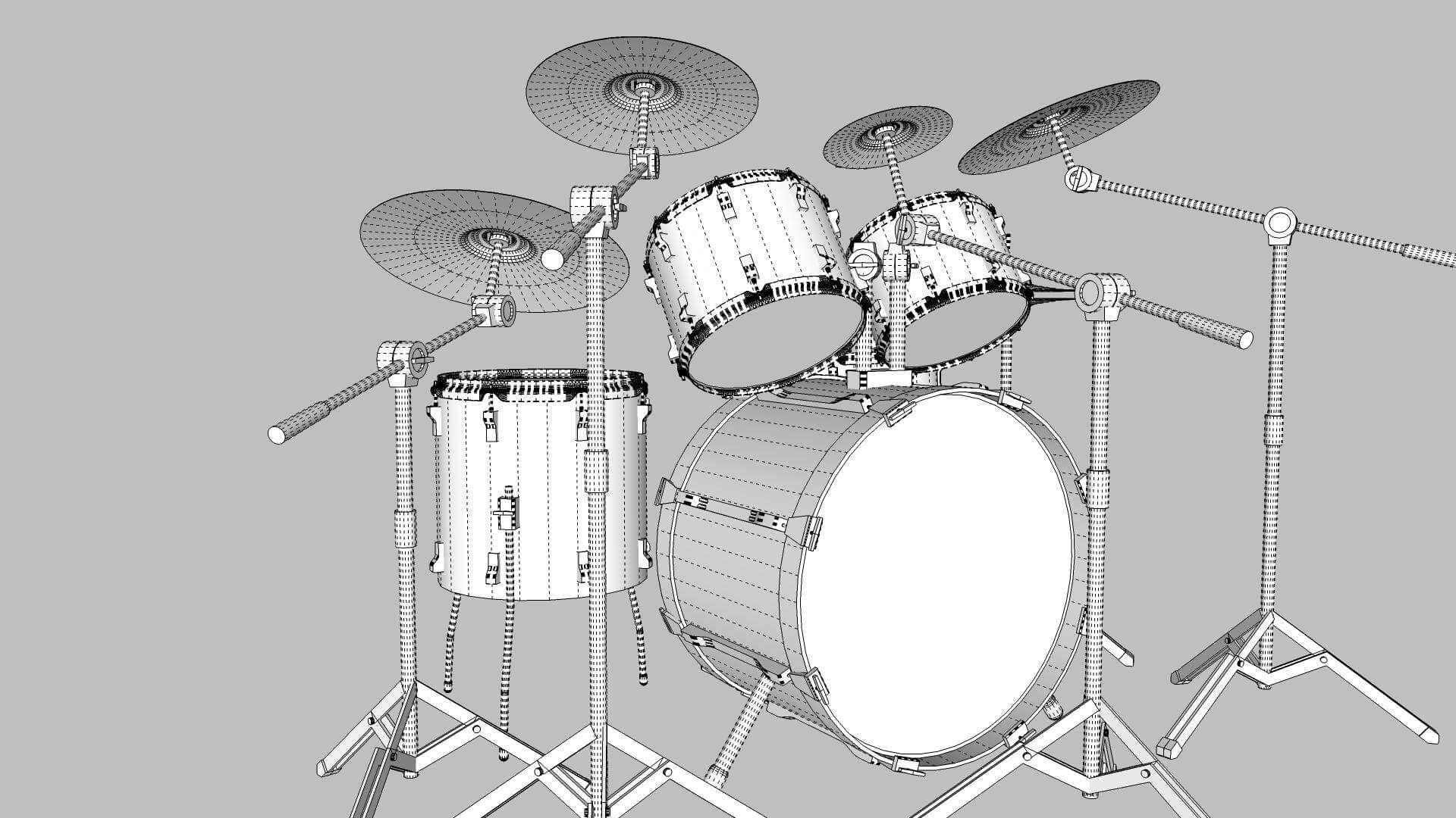 Standard Drum Kit 3d Model By Spiritswitchboard 1369
