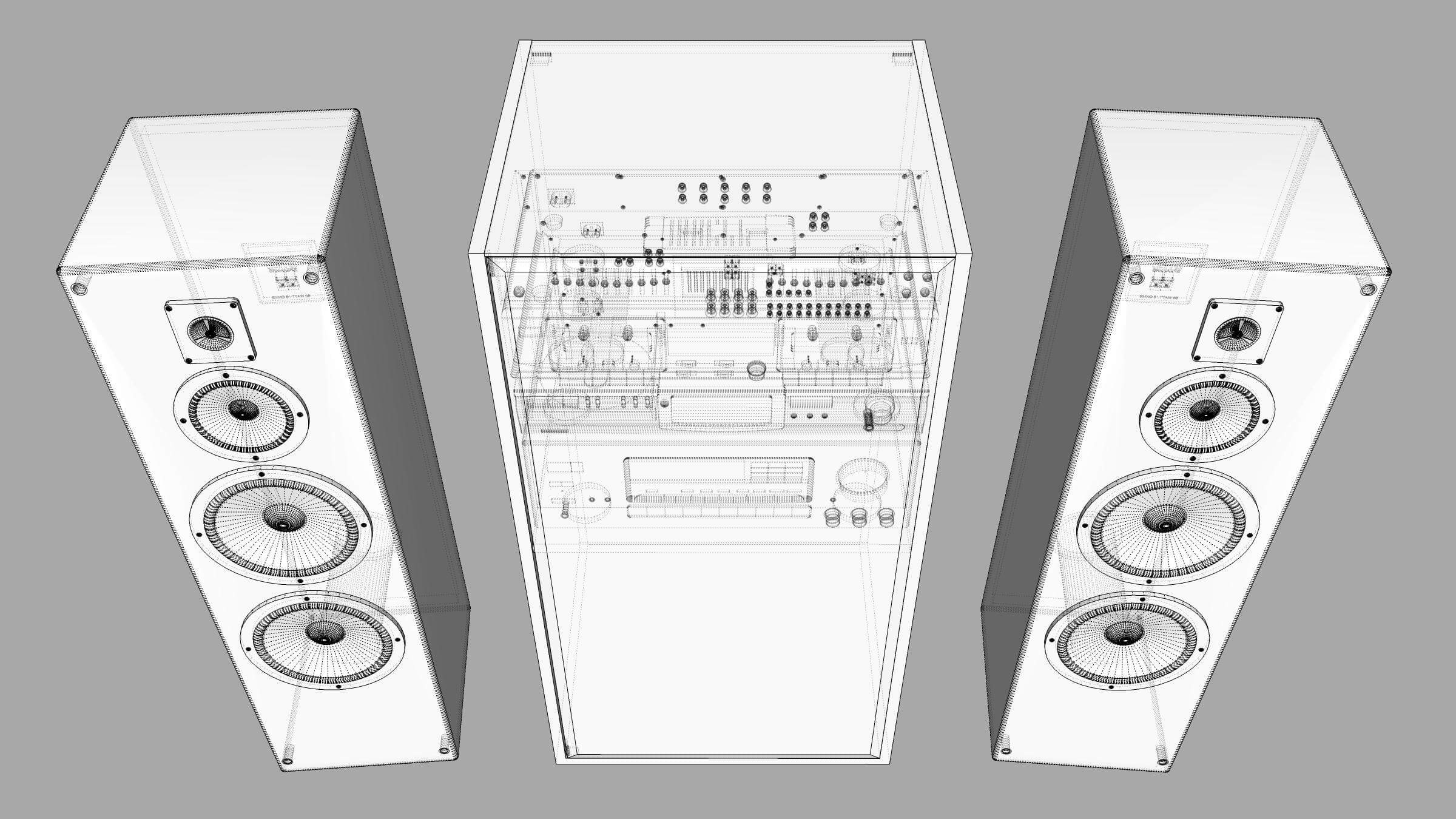 Stereo Setup With Receiver Cassette Player CD Recorder - 3D Model by ...
