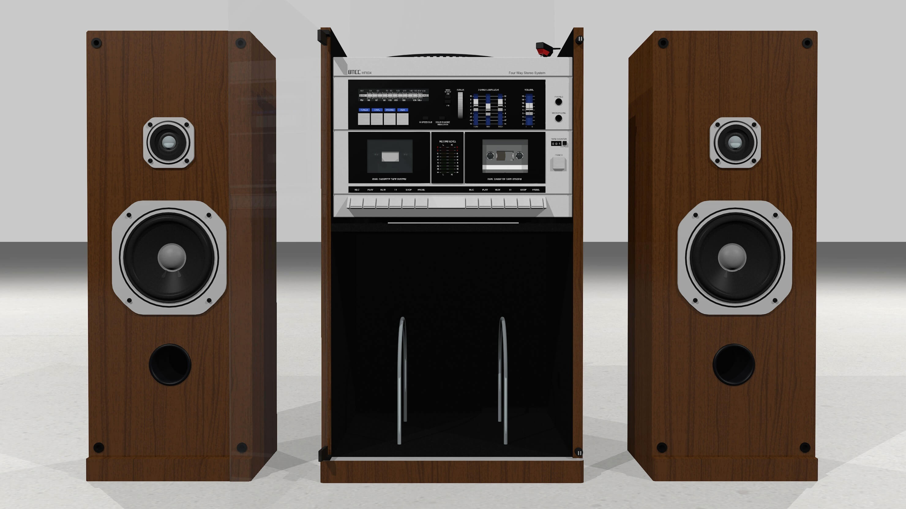 Stereo System With Turntable and Cassette Player Circa 1985 - 3D Model ...