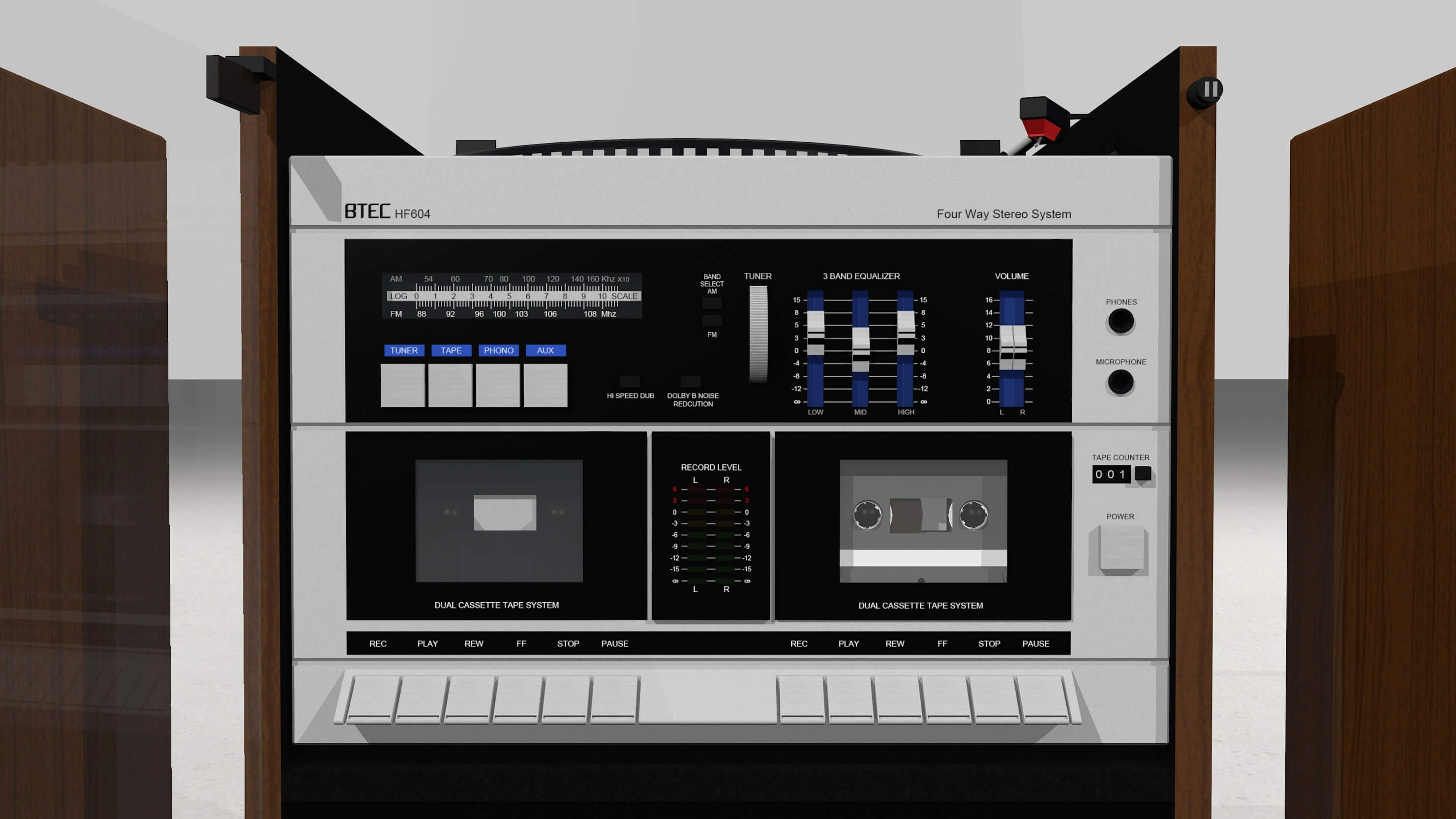 Stereo System With Turntable and Cassette Player Circa 1985 - 3D Model ...