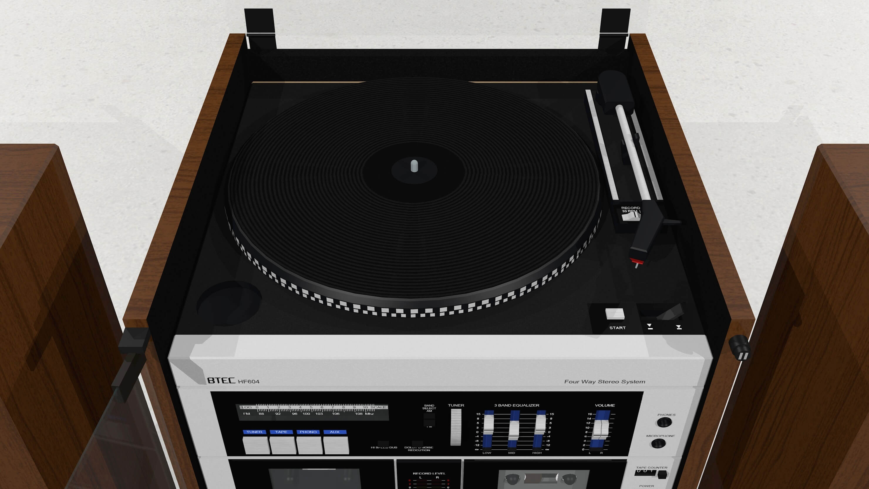 Stereo System With Turntable and Cassette Player Circa 1985 - 3D Model ...