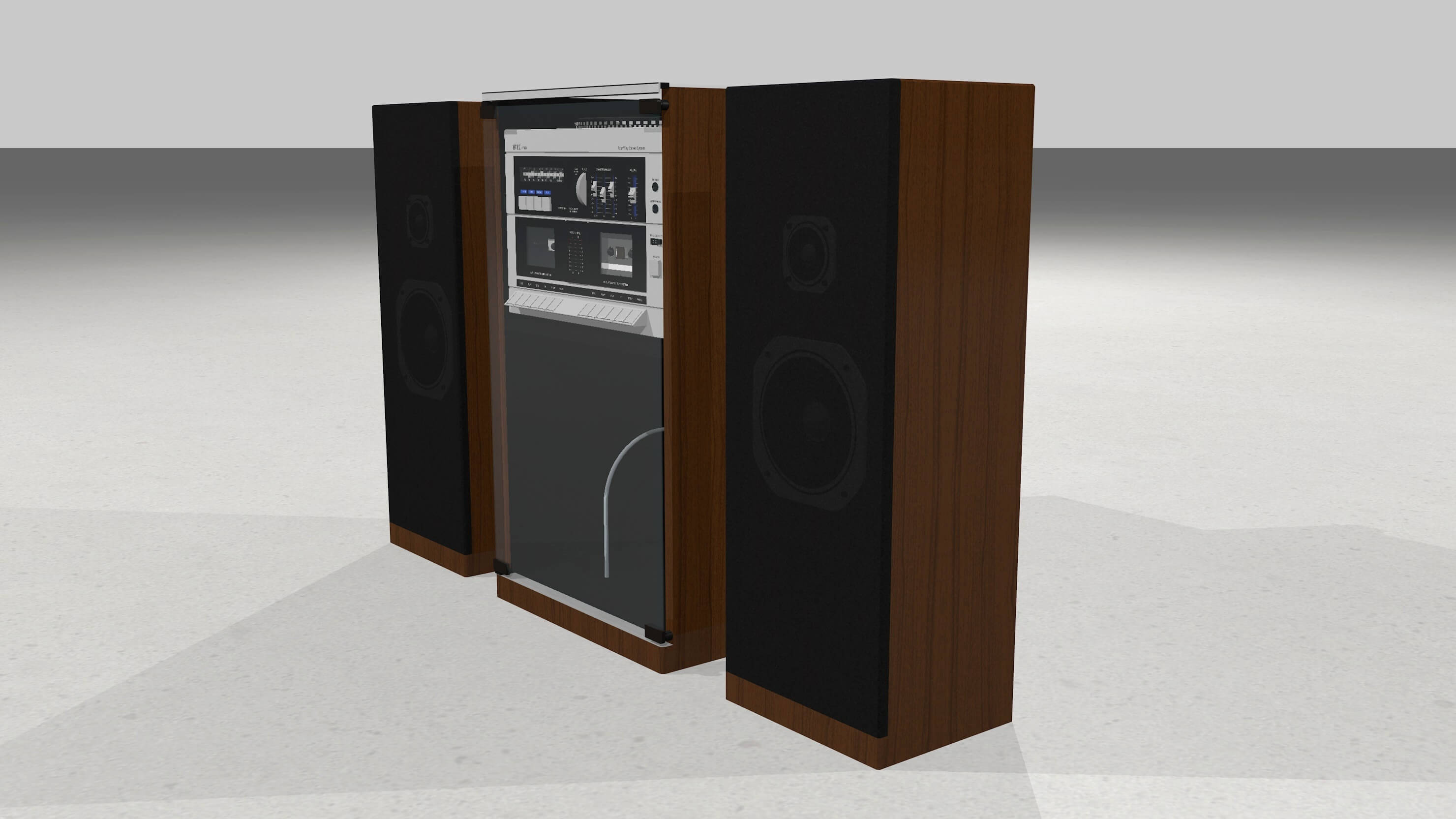 Stereo System With Turntable and Cassette Player Circa 1985 - 3D Model ...