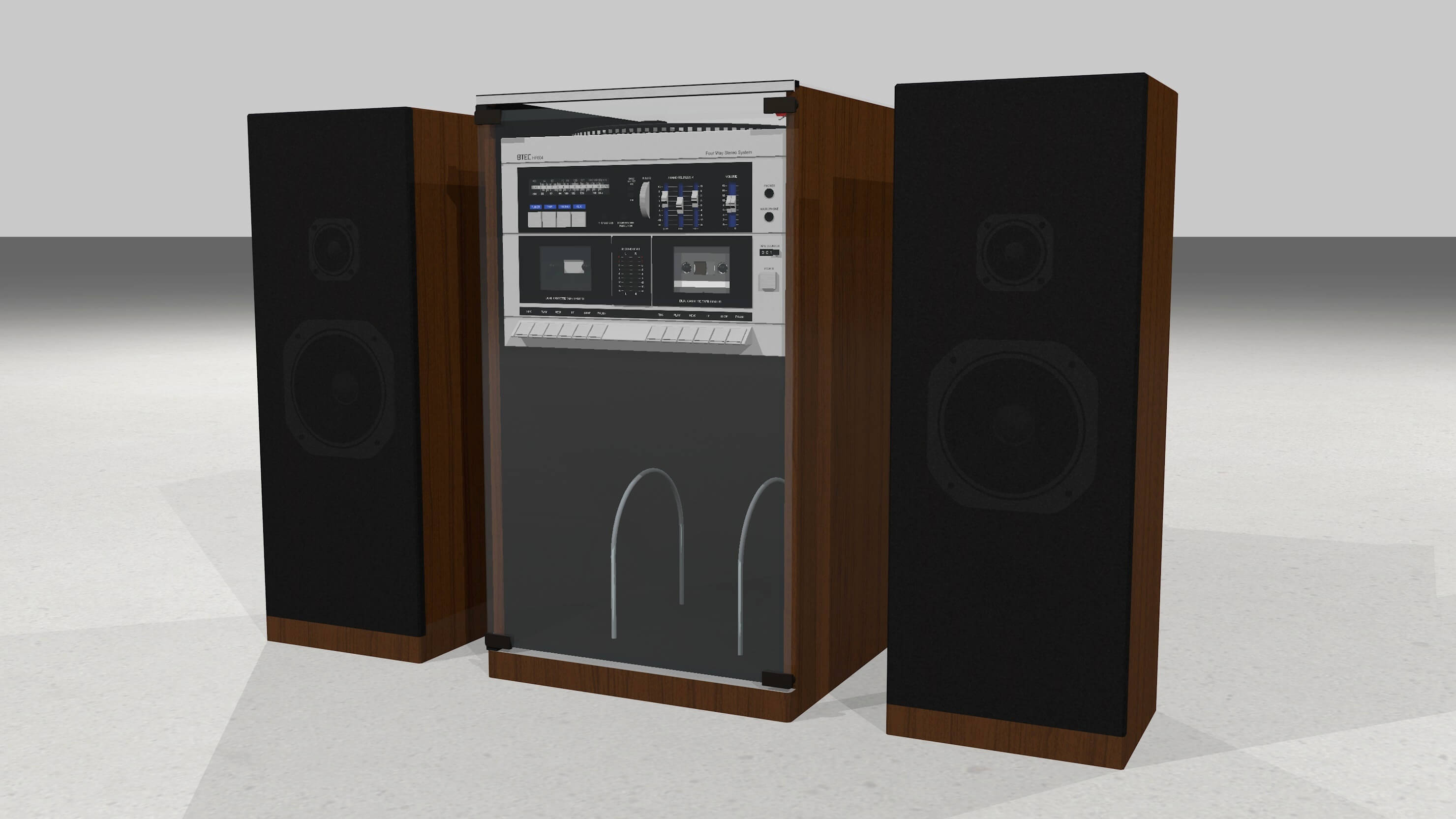 Stereo System With Turntable and Cassette Player Circa 1985 - 3D Model ...