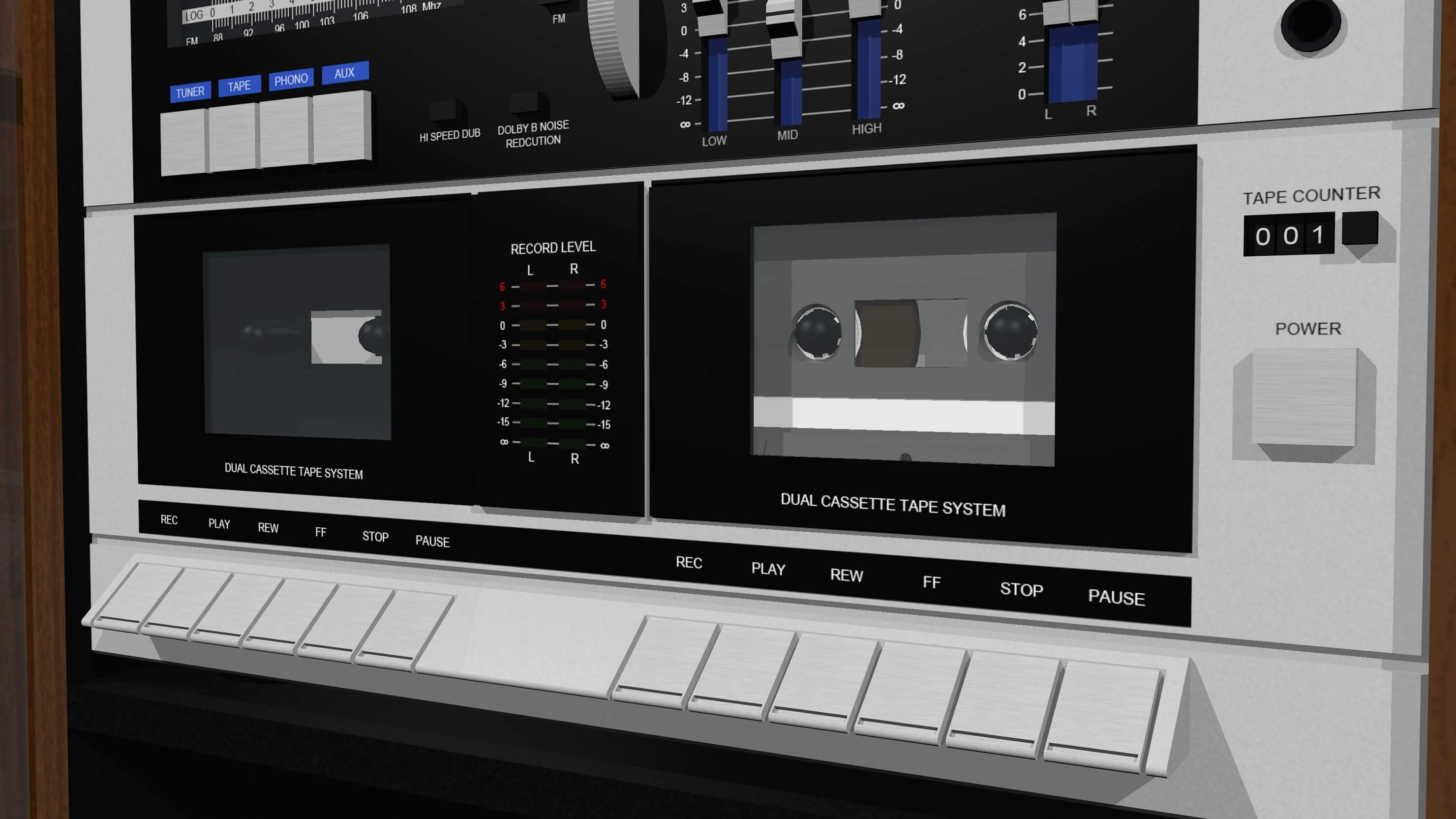 Stereo System With Turntable and Cassette Player Circa 1985 - 3D Model ...