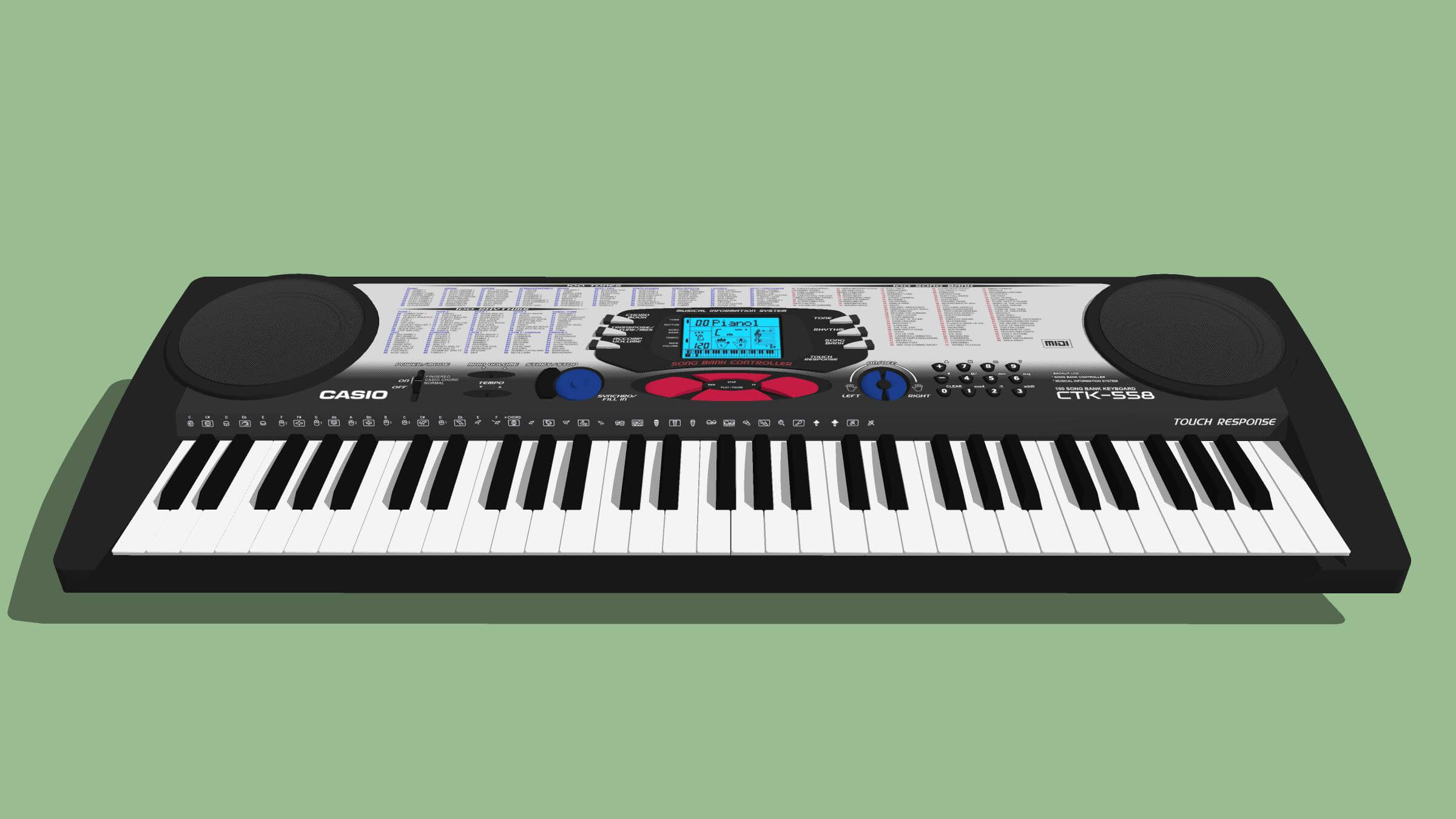 Synthesizer Keyboard - Casio CTK558 3D Model by SpiritSwitchboard