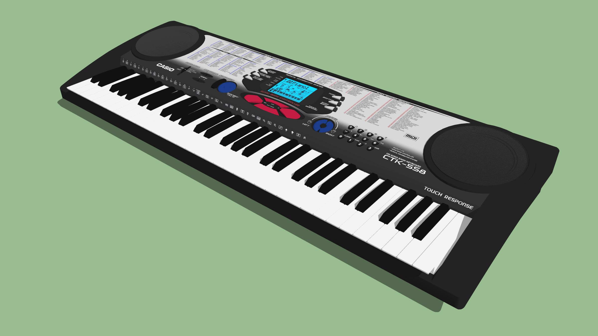 Synthesizer Keyboard - Casio CTK558 3D Model by SpiritSwitchboard