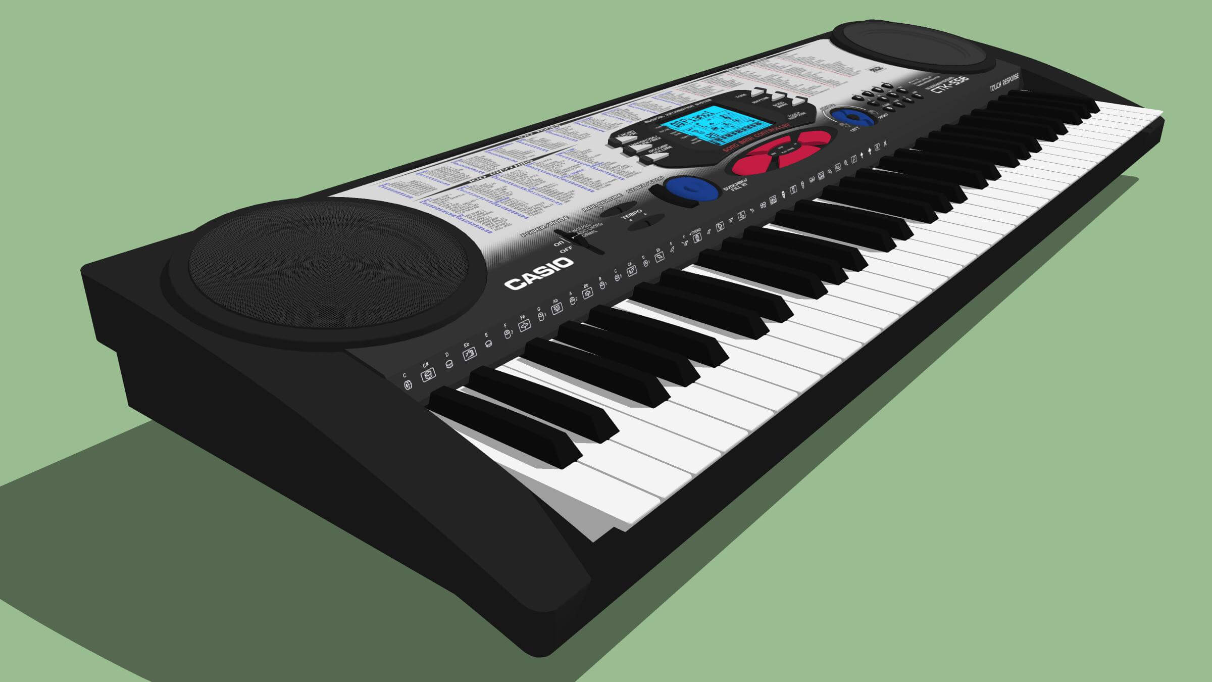 Synthesizer Keyboard - Casio CTK558 3D Model by SpiritSwitchboard