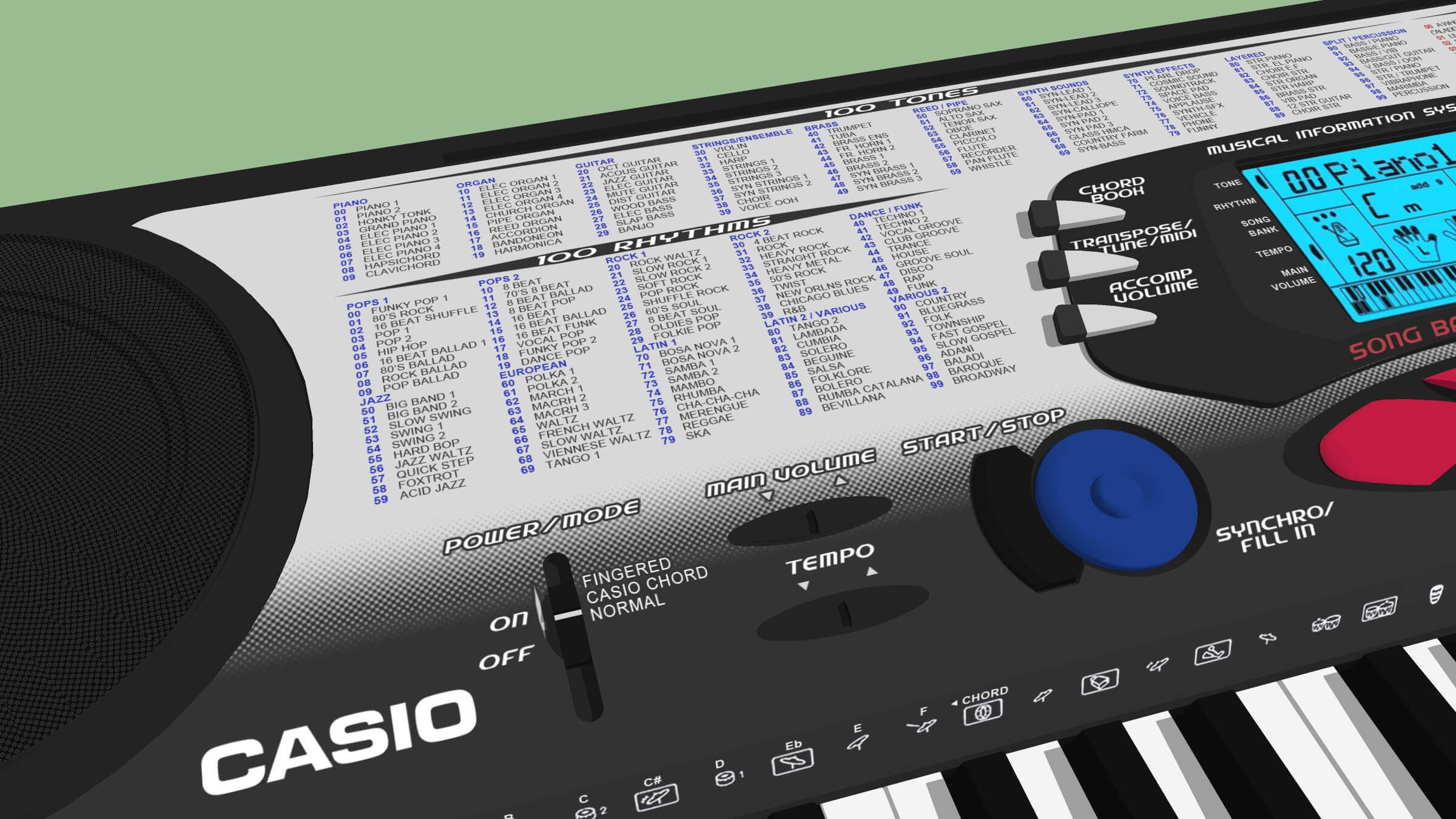 Synthesizer Keyboard - Casio CTK558 3D Model by SpiritSwitchboard