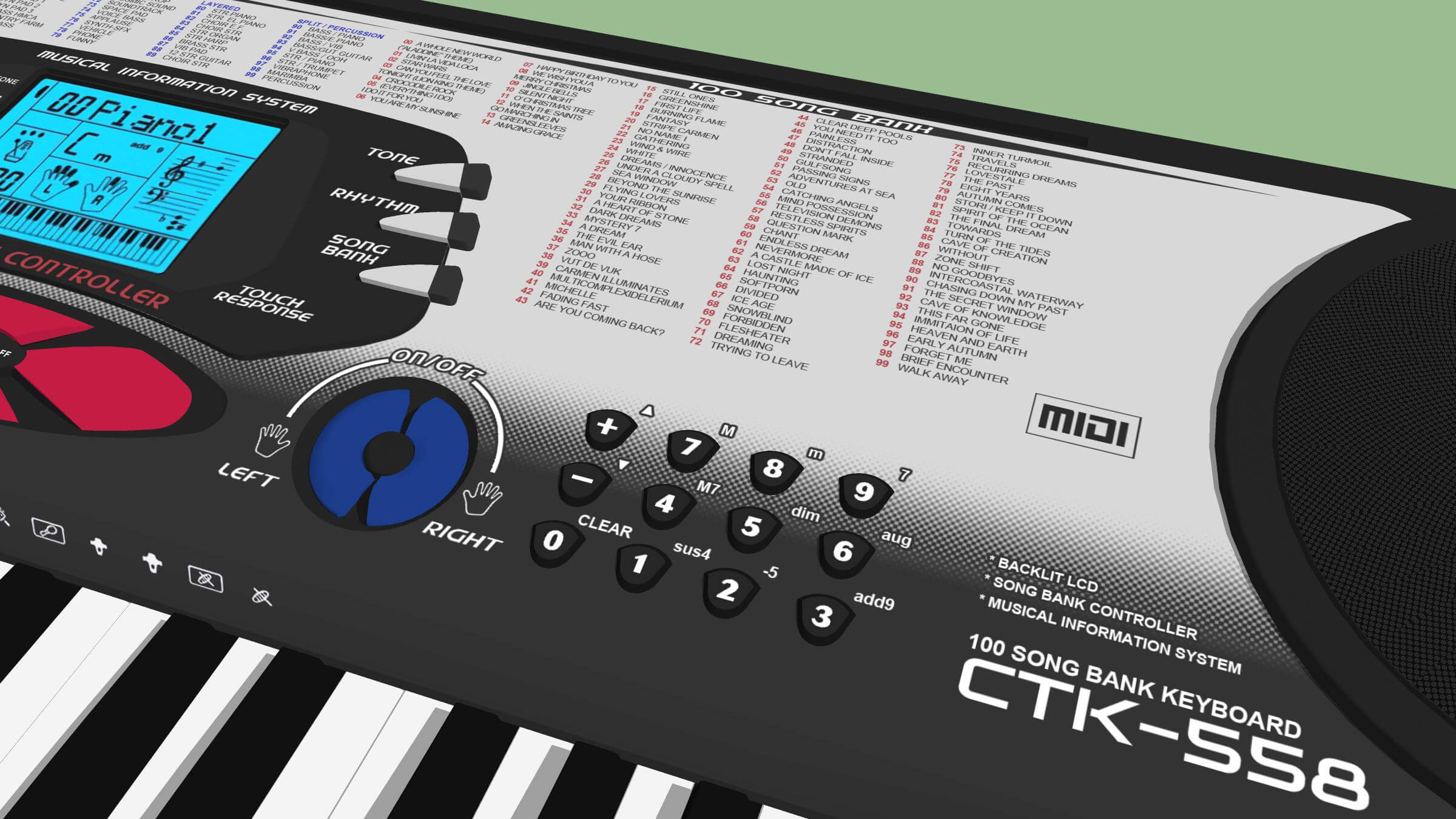 Synthesizer Keyboard - Casio CTK558 3D Model by SpiritSwitchboard
