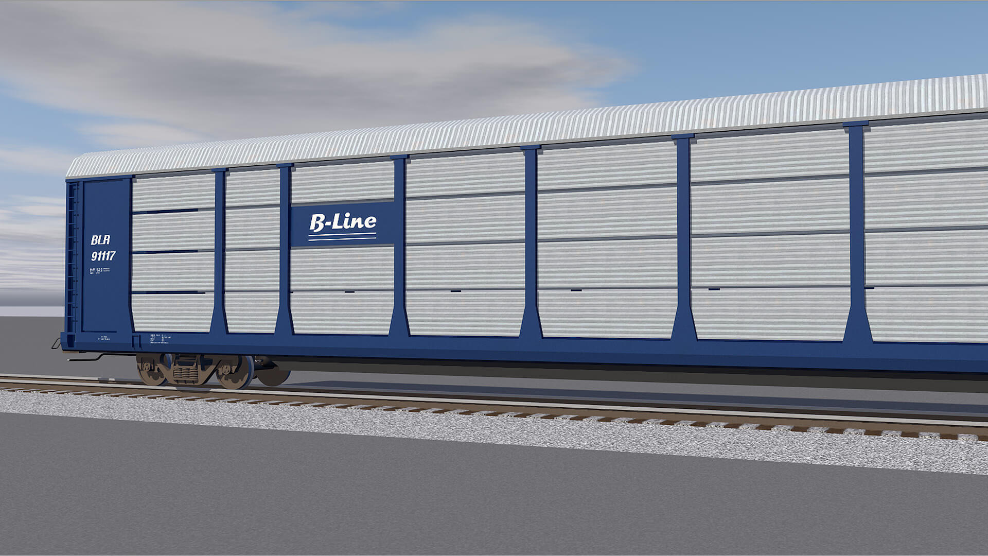 Train Car - Autorack - Car Carrier 3D Model by SpiritSwitchboard