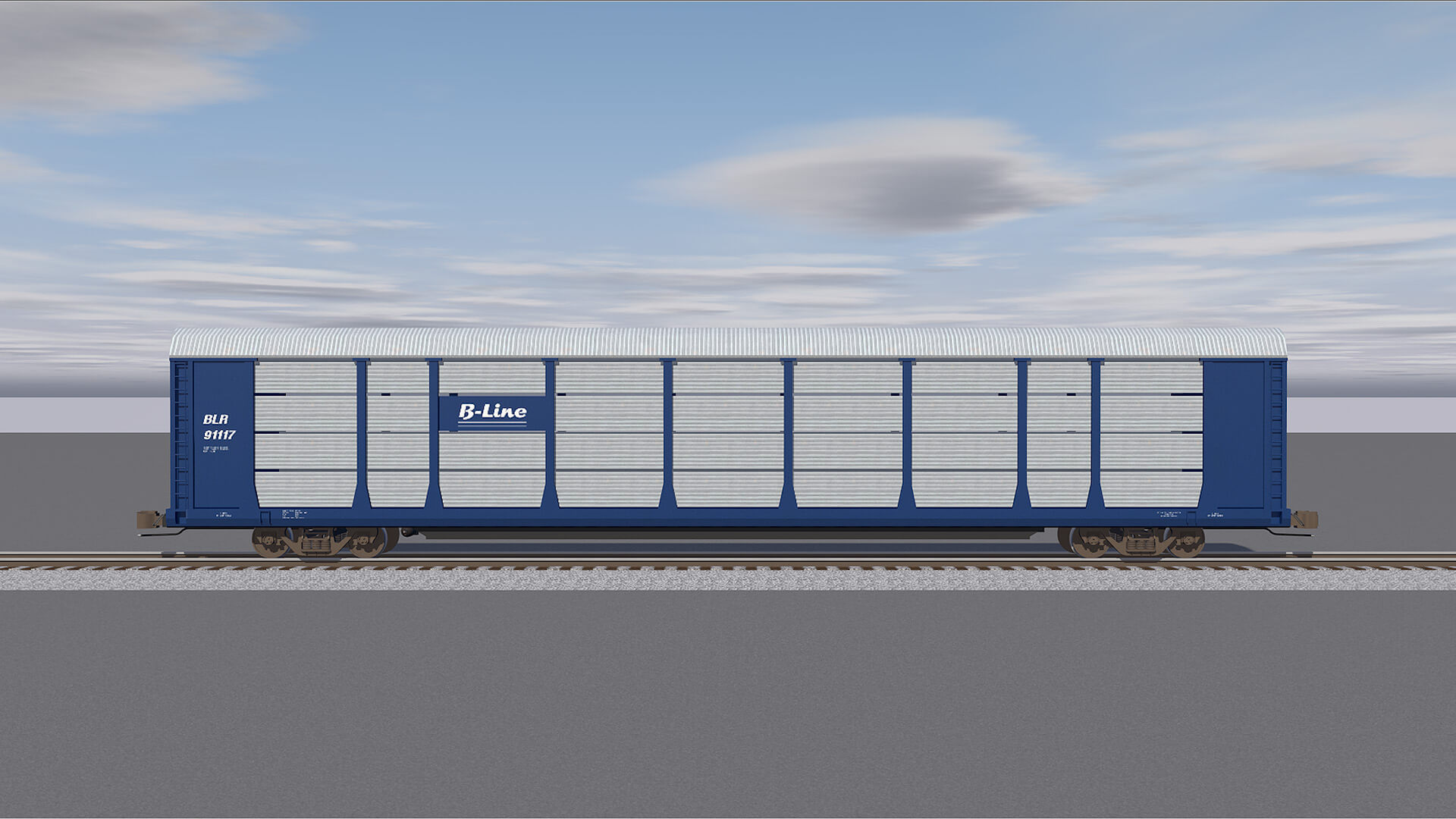 Train Car - Autorack - Car Carrier 3D Model by SpiritSwitchboard