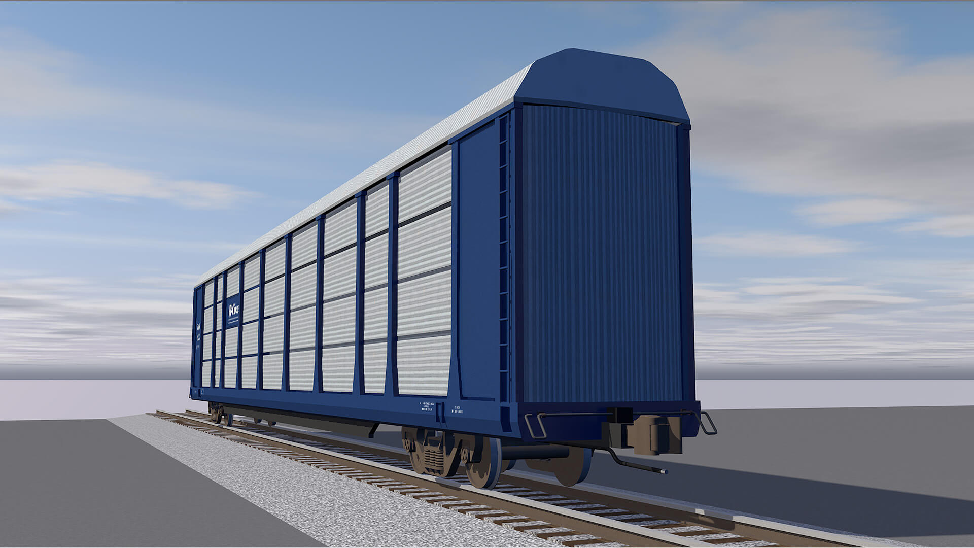 Train Car - Autorack - Car Carrier 3D Model by SpiritSwitchboard