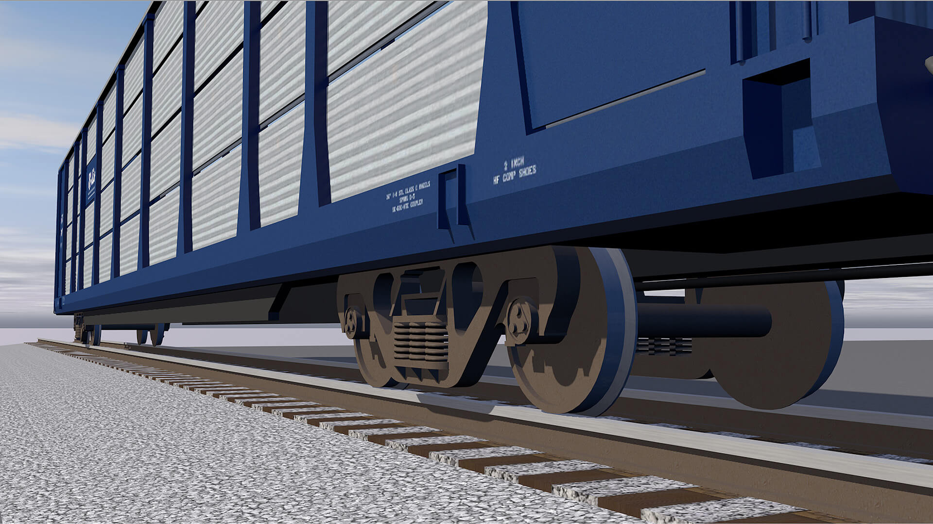 Train Car - Autorack - Car Carrier 3D Model by SpiritSwitchboard