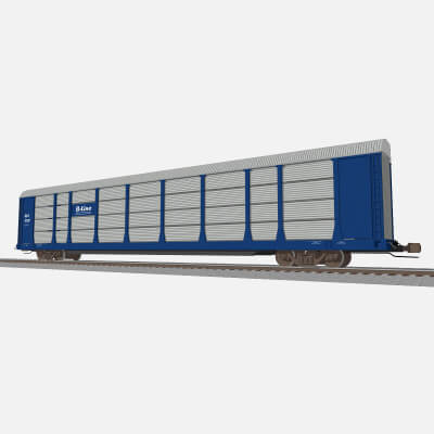 Train Car - Autorack - Car Carrier 3D Model by SpiritSwitchboard