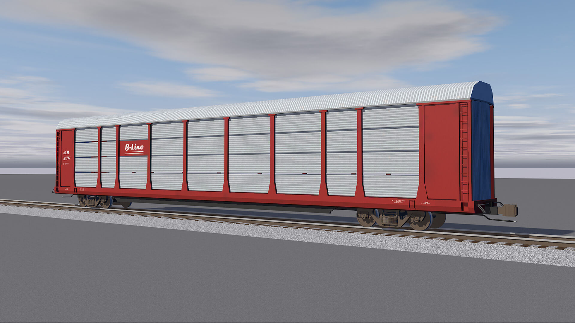 Train Car - Autorack - Car Carrier 3D Model by SpiritSwitchboard