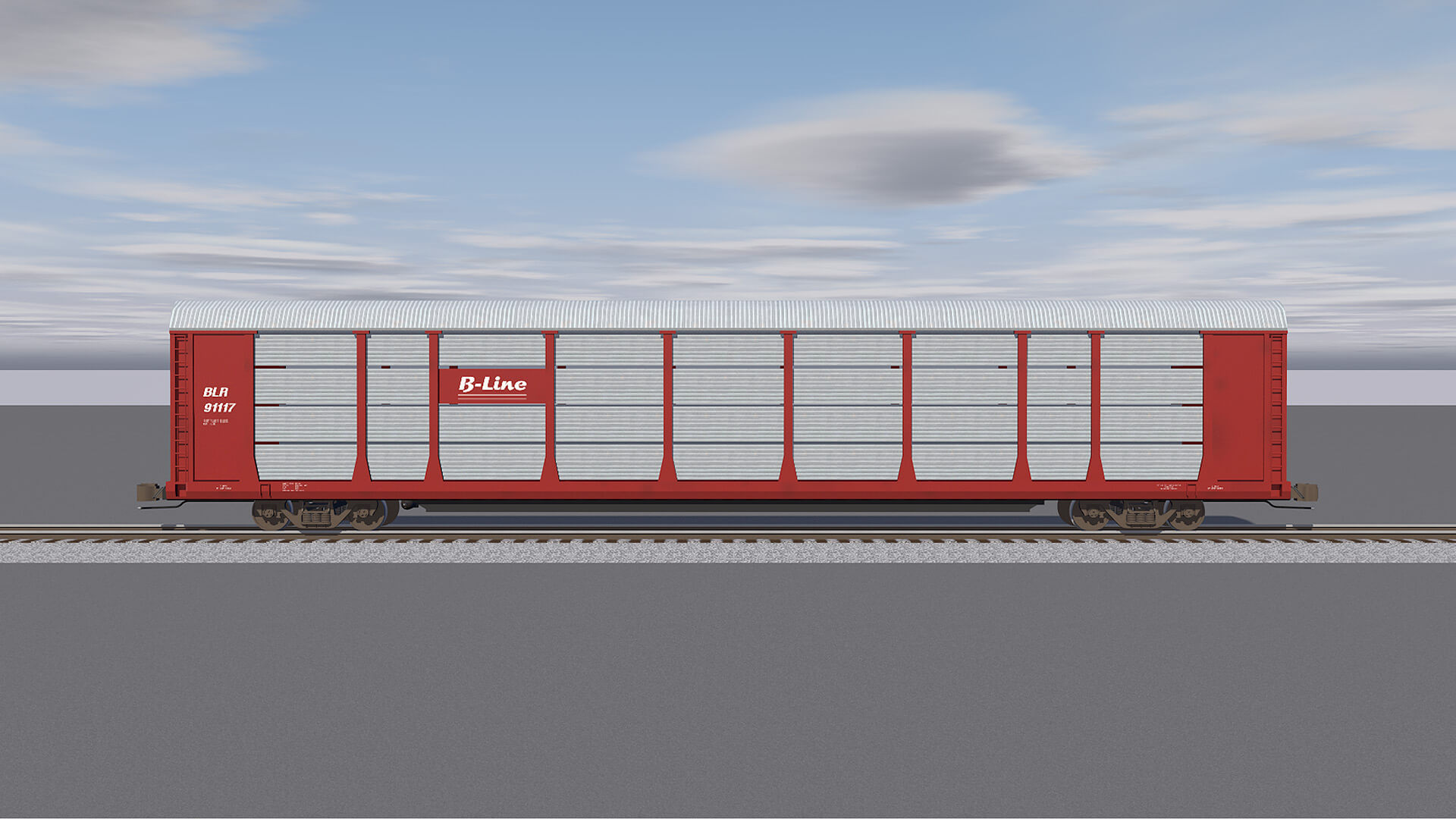 Train Car - Autorack - Car Carrier 3D Model by SpiritSwitchboard