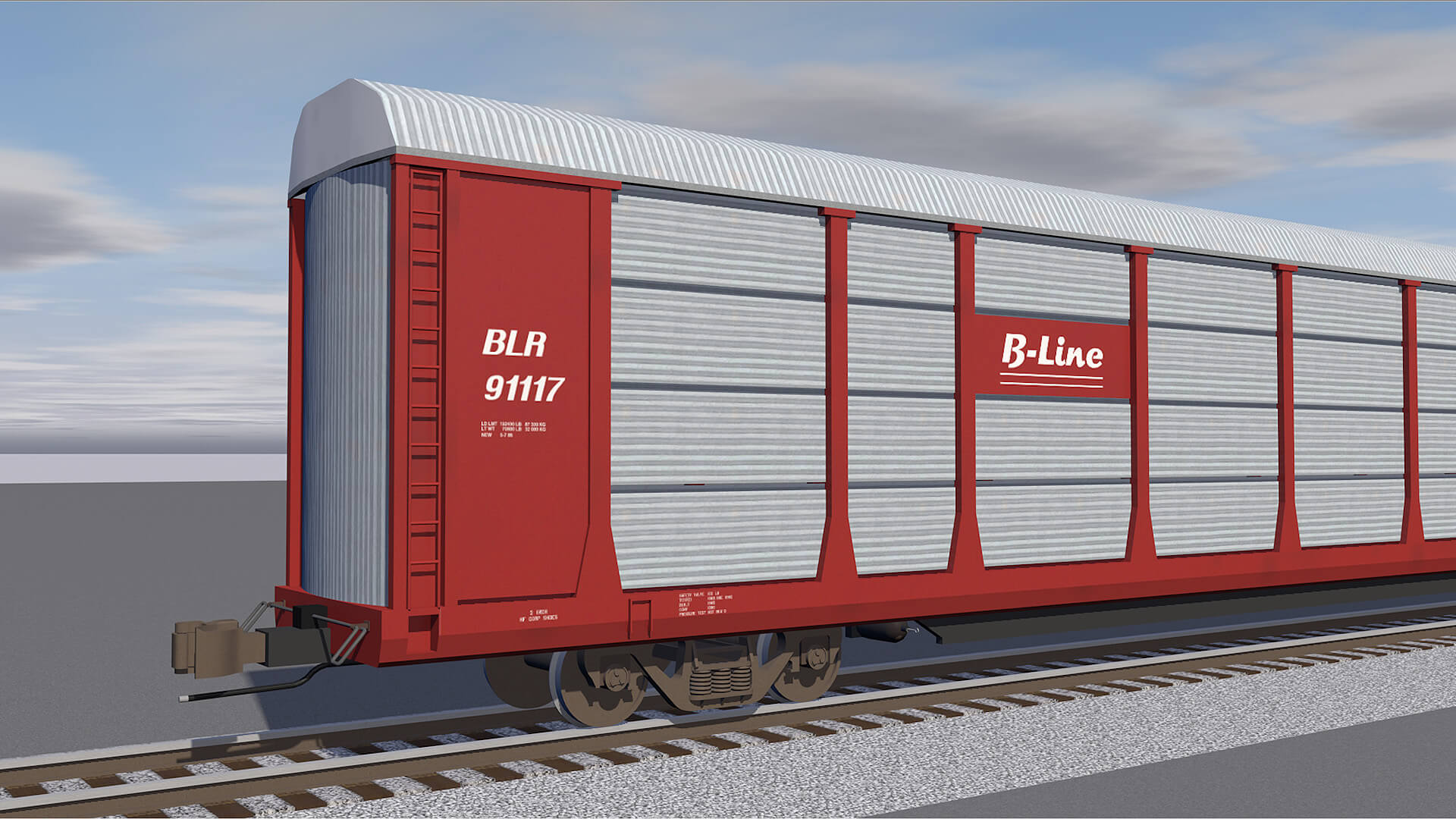 Train Car - Autorack - Car Carrier 3D Model by SpiritSwitchboard