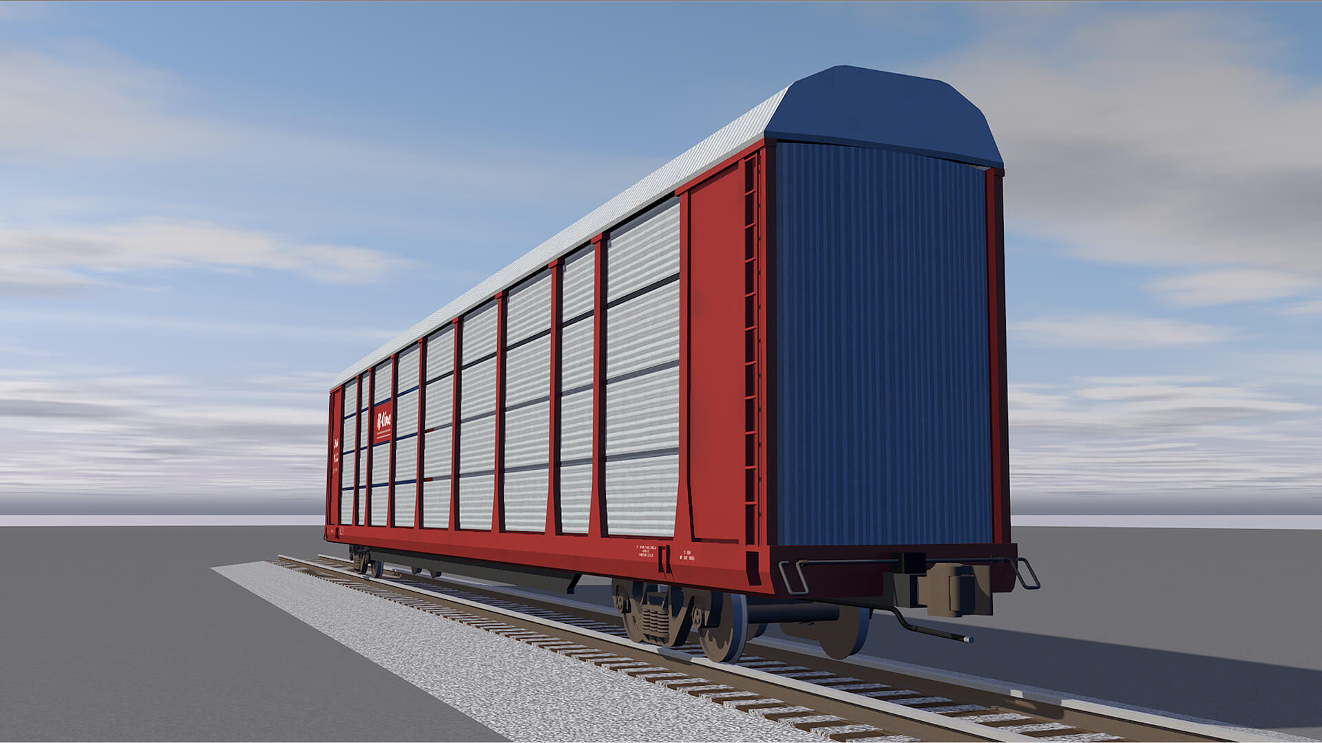 Train Car - Autorack - Car Carrier 3D Model by SpiritSwitchboard
