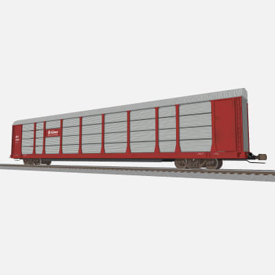 Train Car - Autorack - Car Carrier 3D Model by SpiritSwitchboard