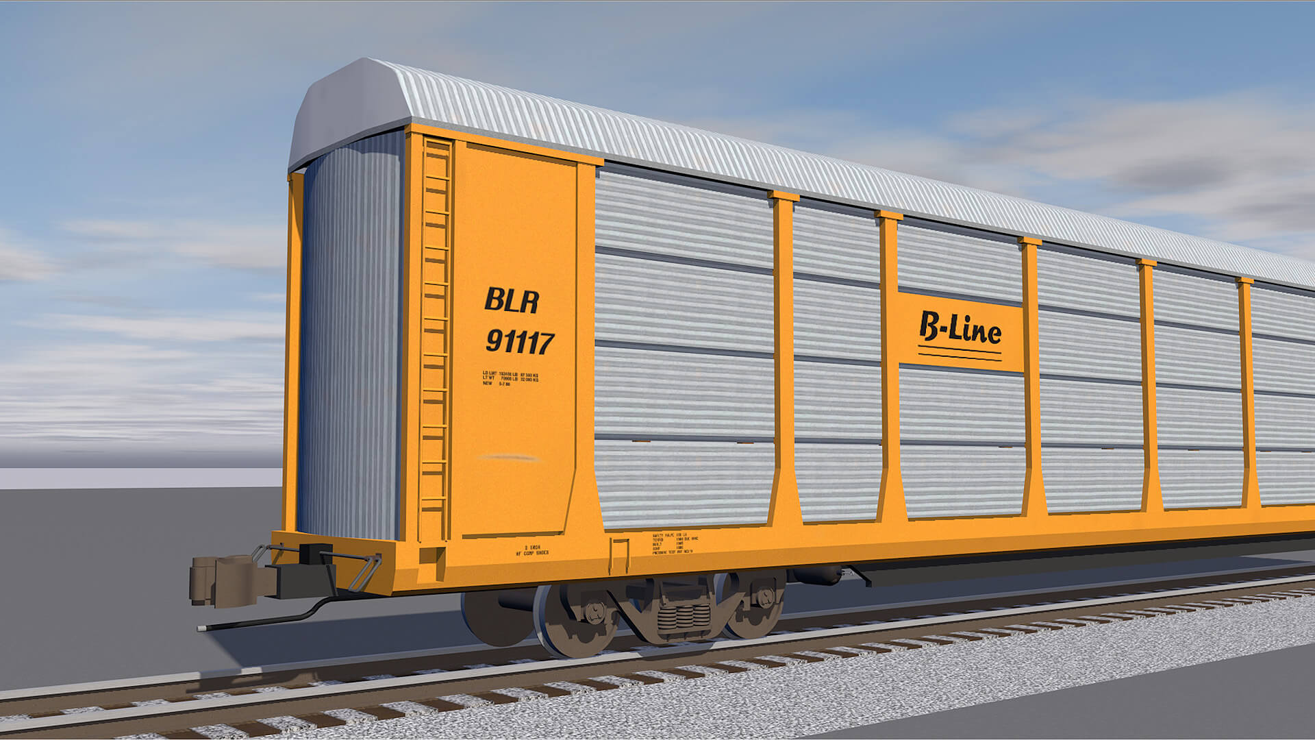 Train Car - Autorack - Car Carrier 3D Model by SpiritSwitchboard