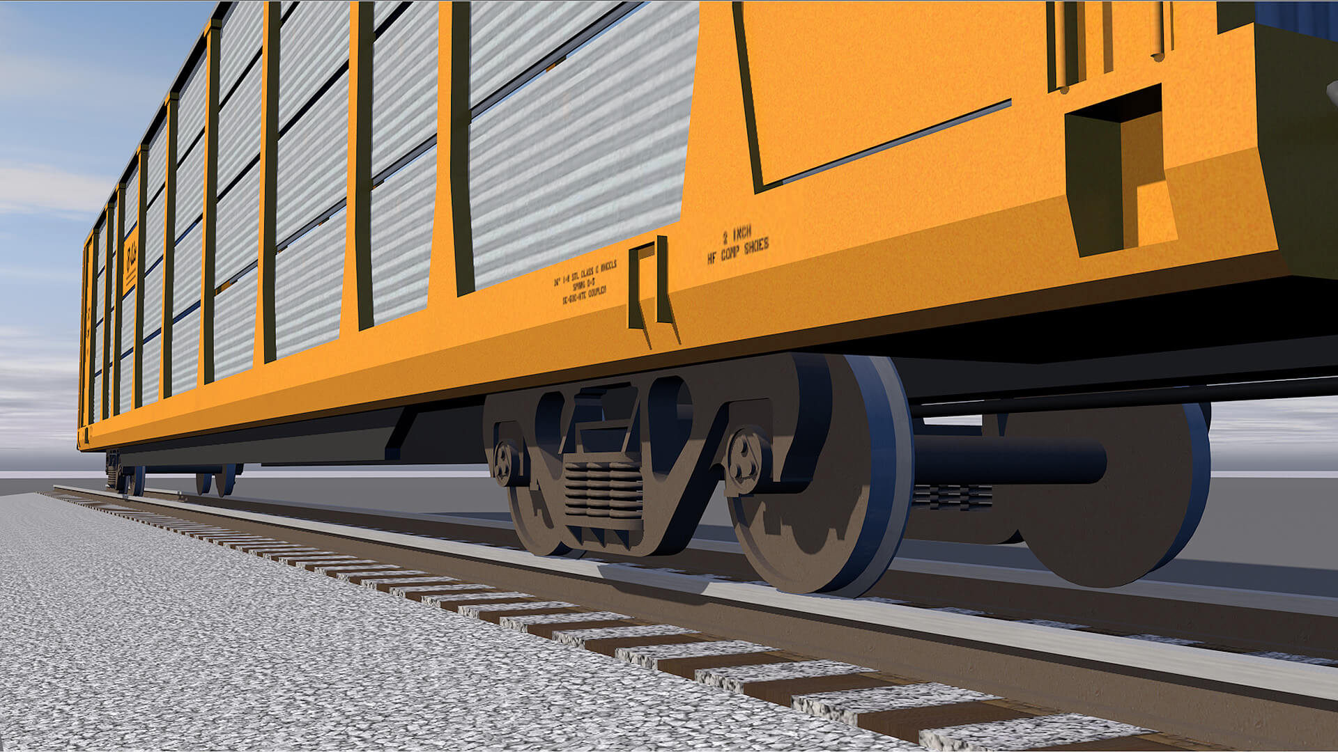 Train Car - Autorack - Car Carrier 3D Model by SpiritSwitchboard