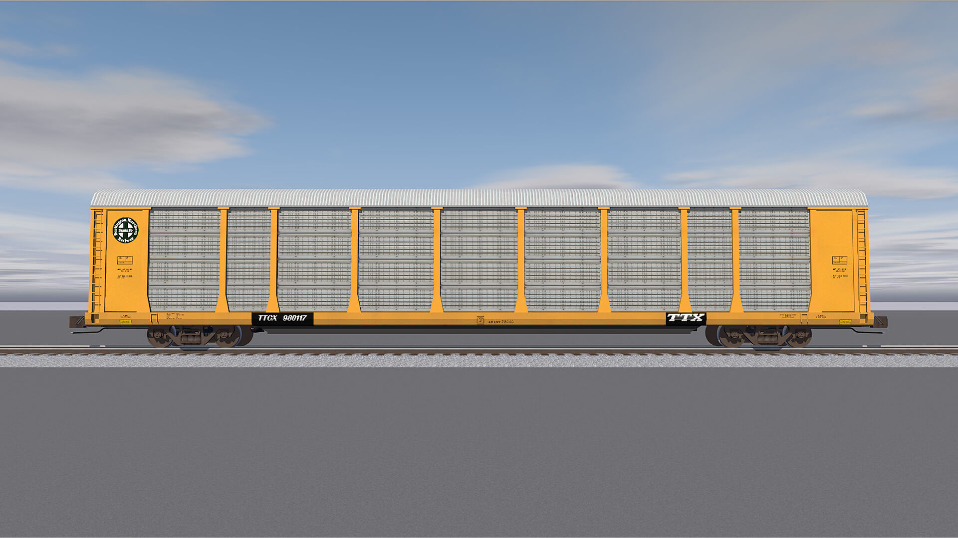 Train Car - Bnsf Autorack - Car Carrier 3D Model by SpiritSwitchboard