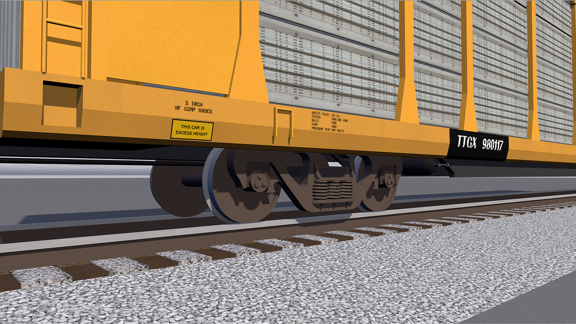 Train Car - Bnsf Autorack - Car Carrier 3D Model by SpiritSwitchboard