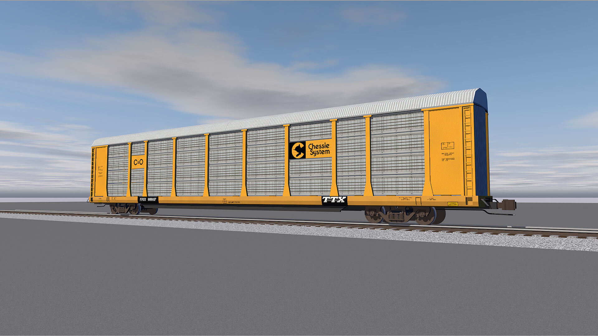 Train Car - Chessie System Autorack - Car Carrier 3D Model by ...