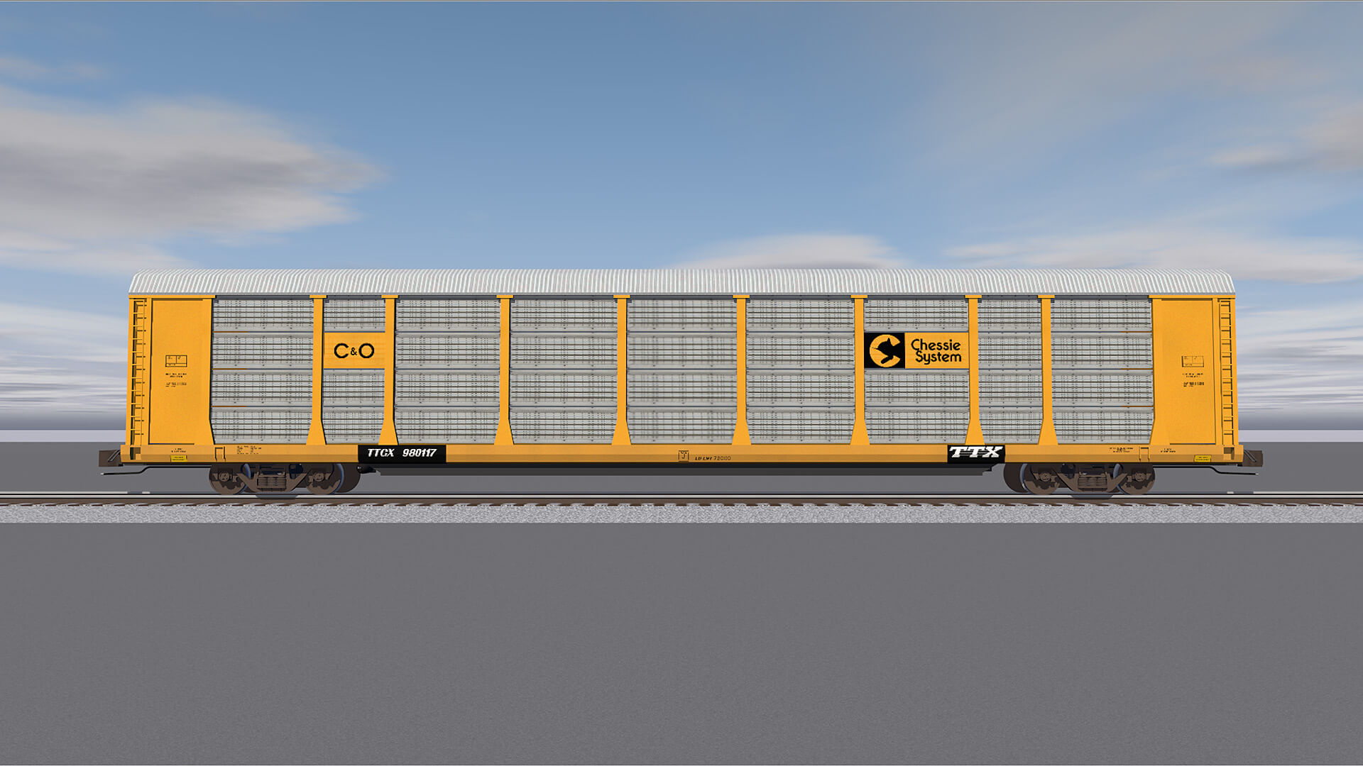 Train Car - Chessie System Autorack - Car Carrier 3D Model by ...