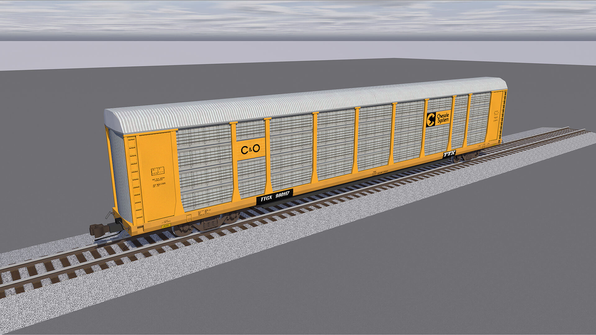 Train Car - Chessie System Autorack - Car Carrier 3D Model by ...