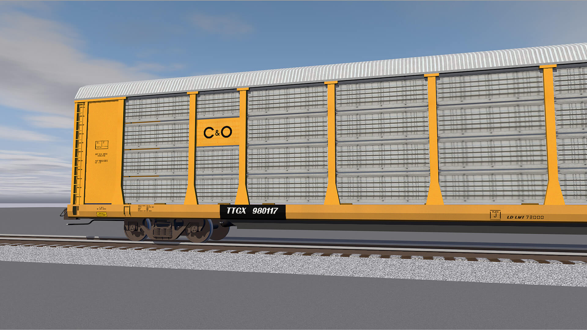 Train Car - Chessie System Autorack - Car Carrier 3D Model by ...