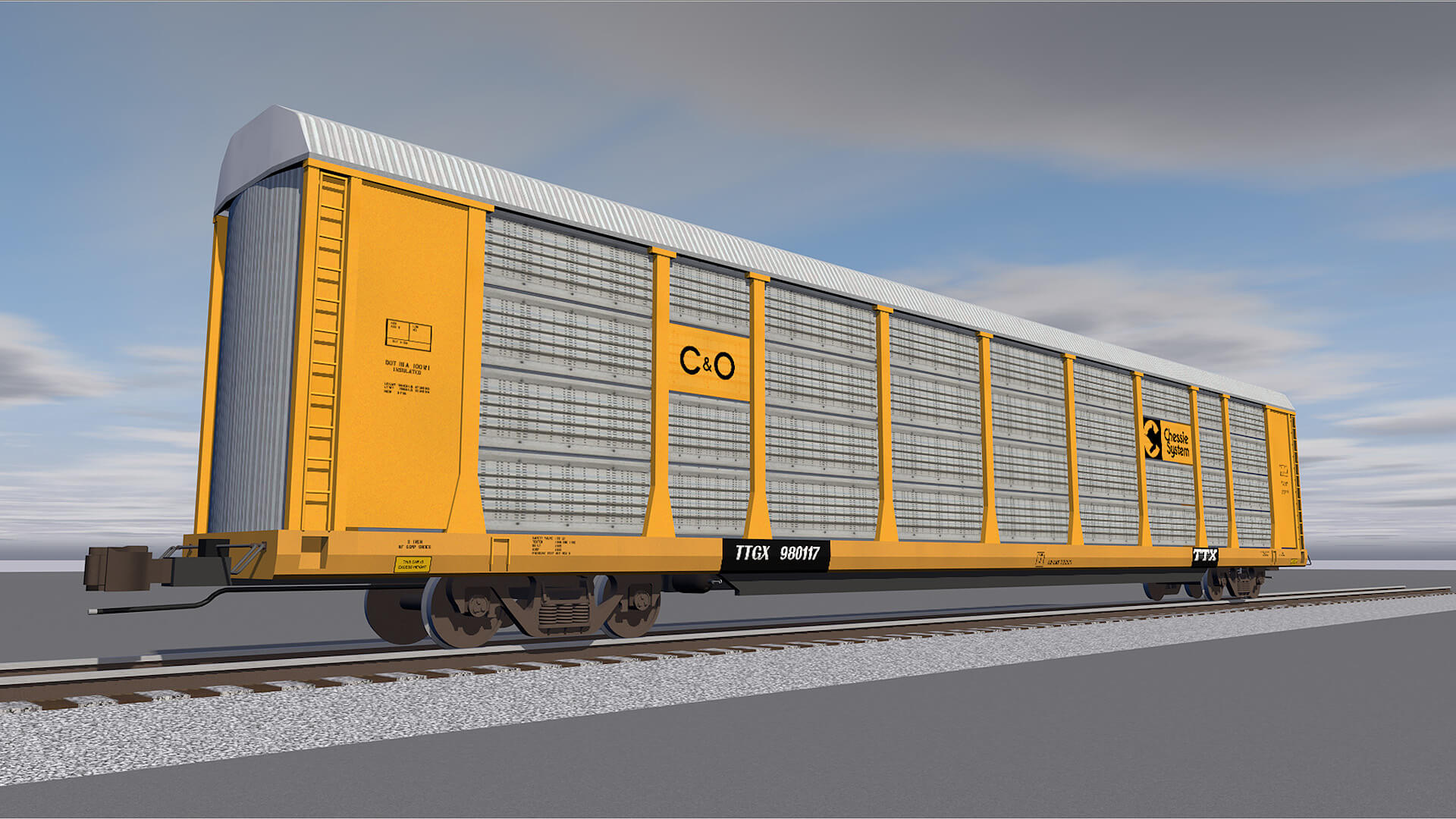 Train Car - Chessie System Autorack - Car Carrier 3D Model by ...