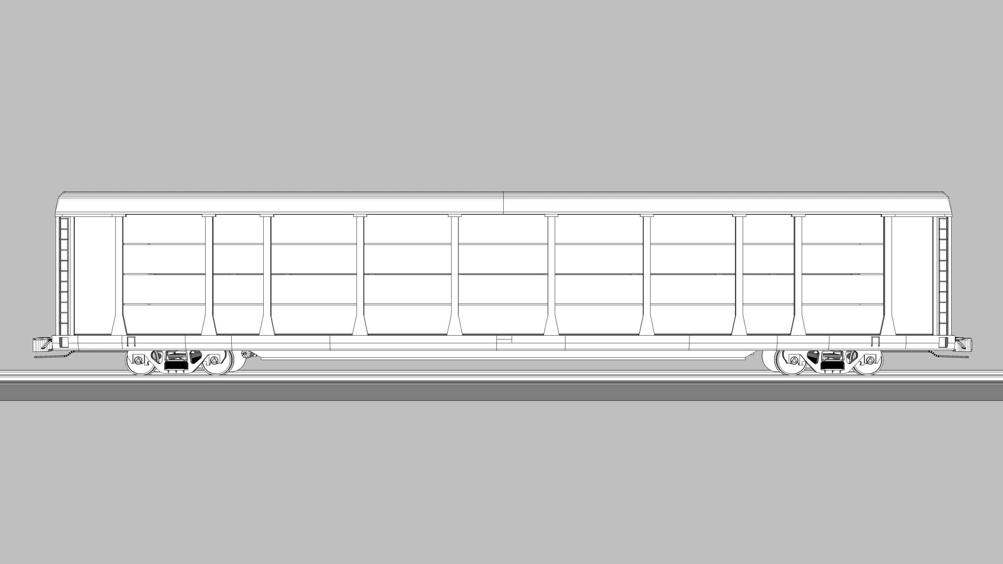 Train Car - Chessie System Autorack - Car Carrier 3D Model by ...