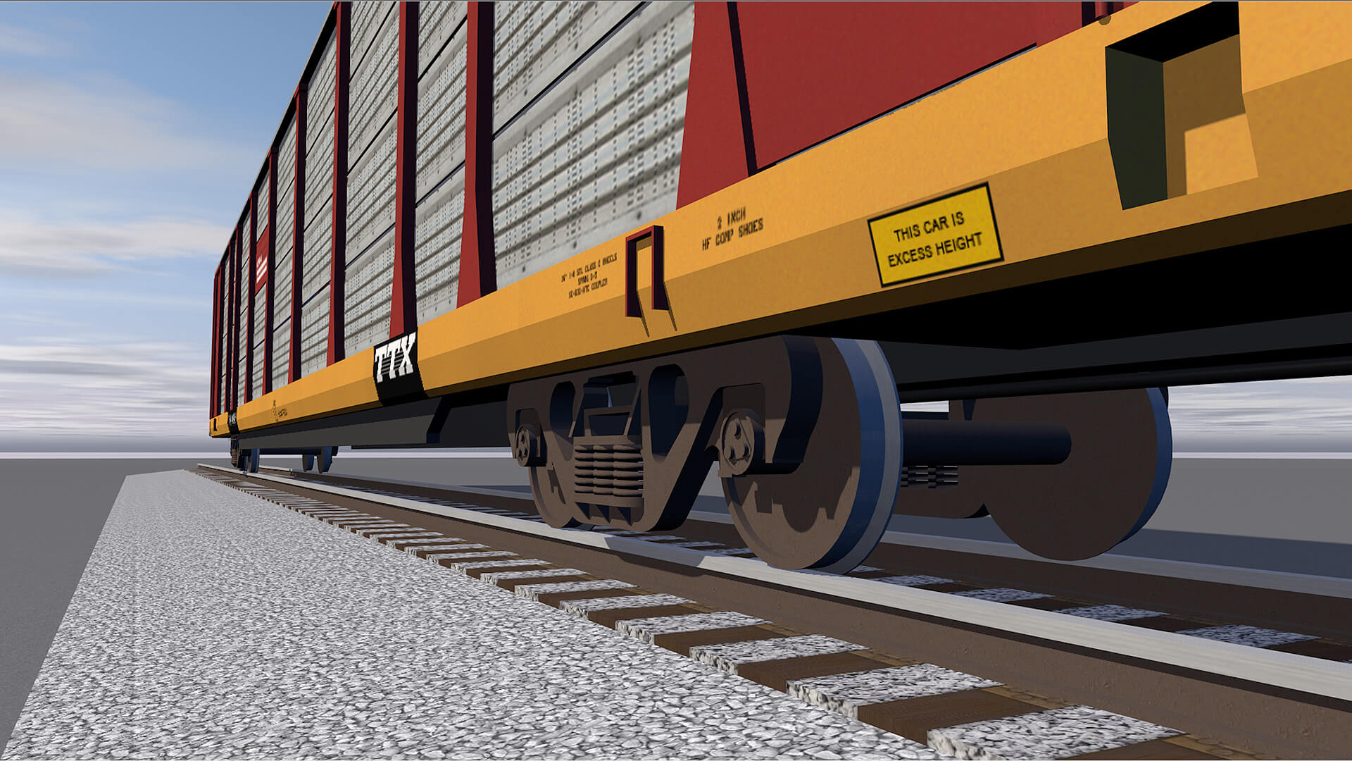 Train Car - Conrail Autorack - Car Carrier 3D Model by SpiritSwitchboard