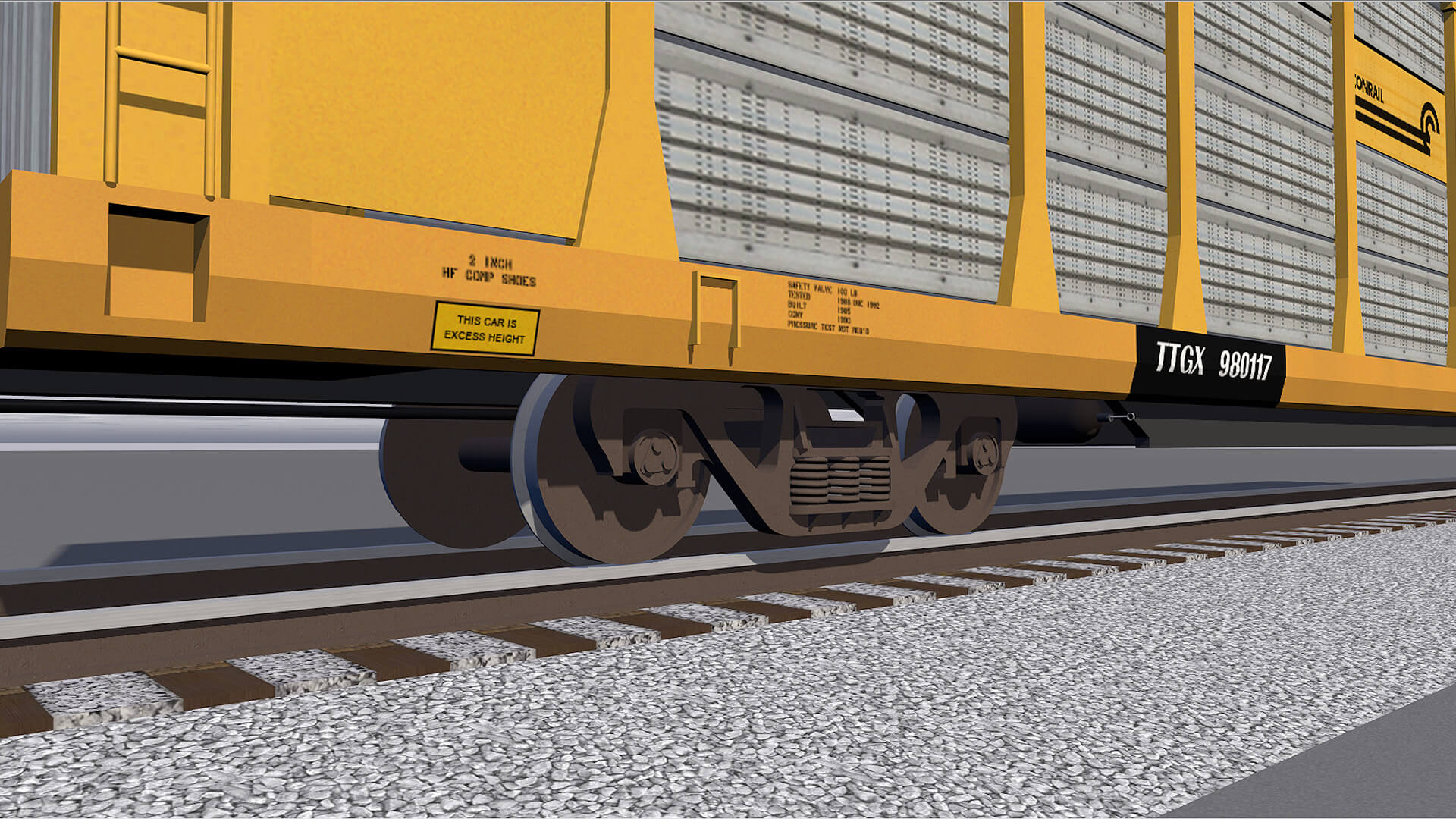 Train Car - Conrail Autorack - Car Carrier 3D Model by SpiritSwitchboard