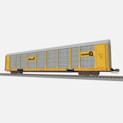 Train Car - Conrail Autorack - Car Carrier 3D Model by SpiritSwitchboard