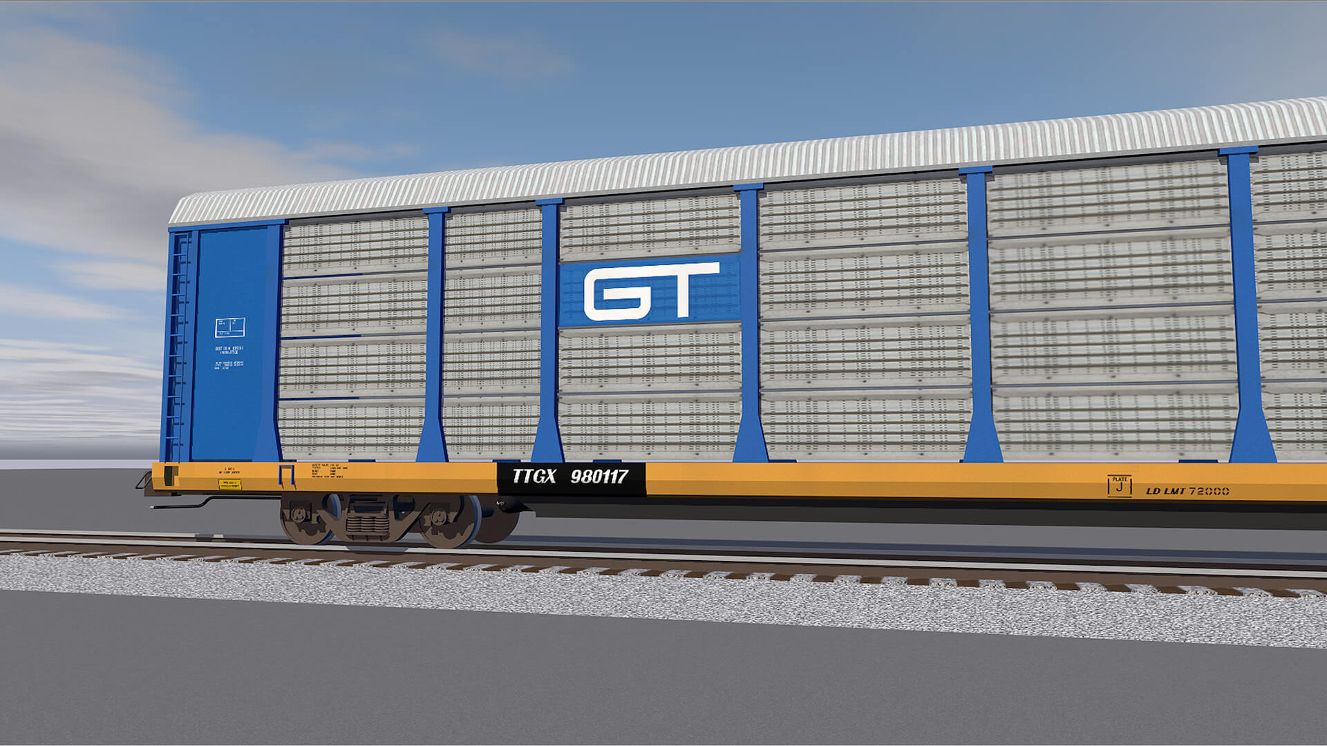 Train Car - GT Autorack - Car Carrier 3D Model by SpiritSwitchboard
