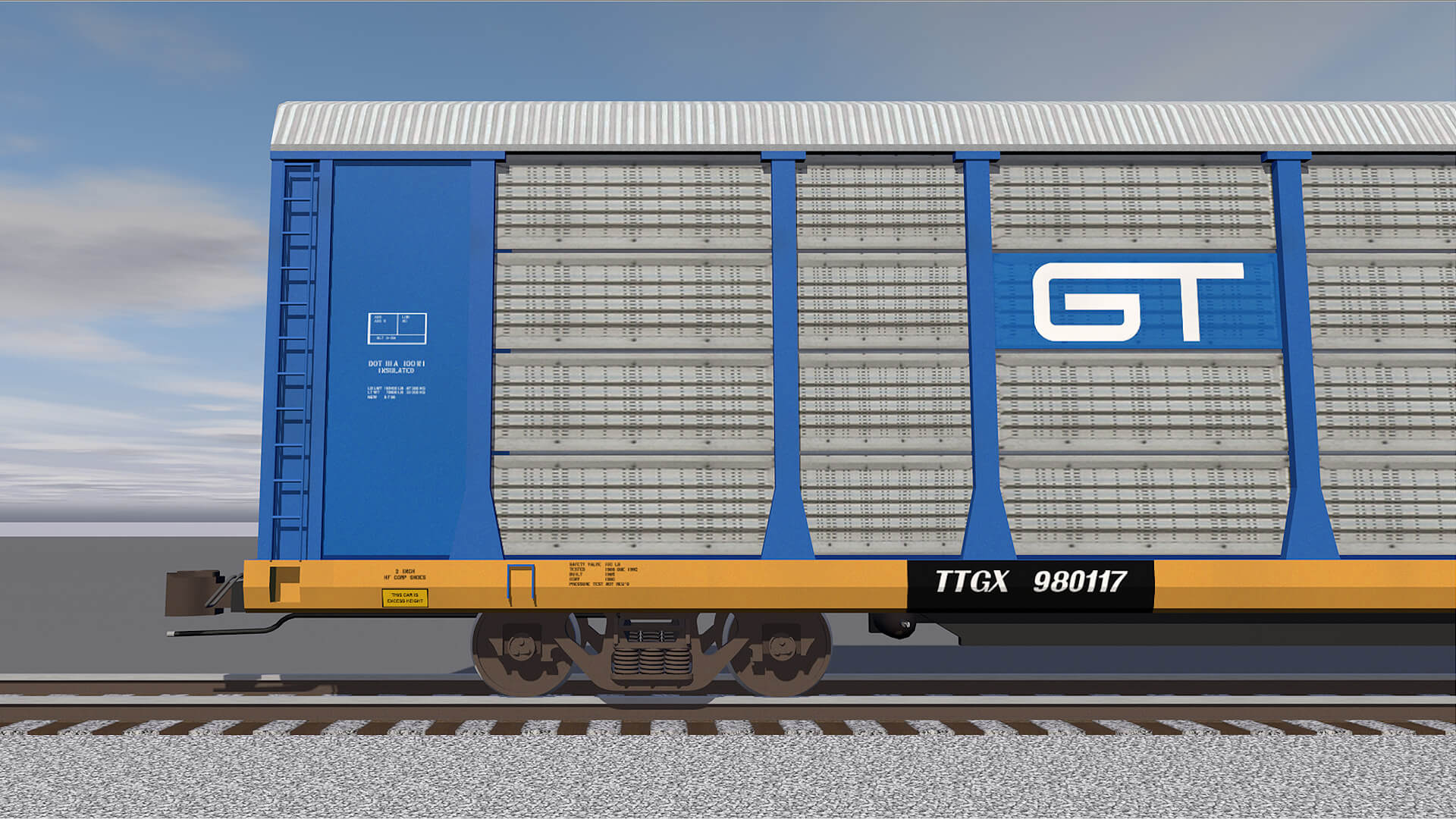 Train Car - GT Autorack - Car Carrier 3D Model by SpiritSwitchboard