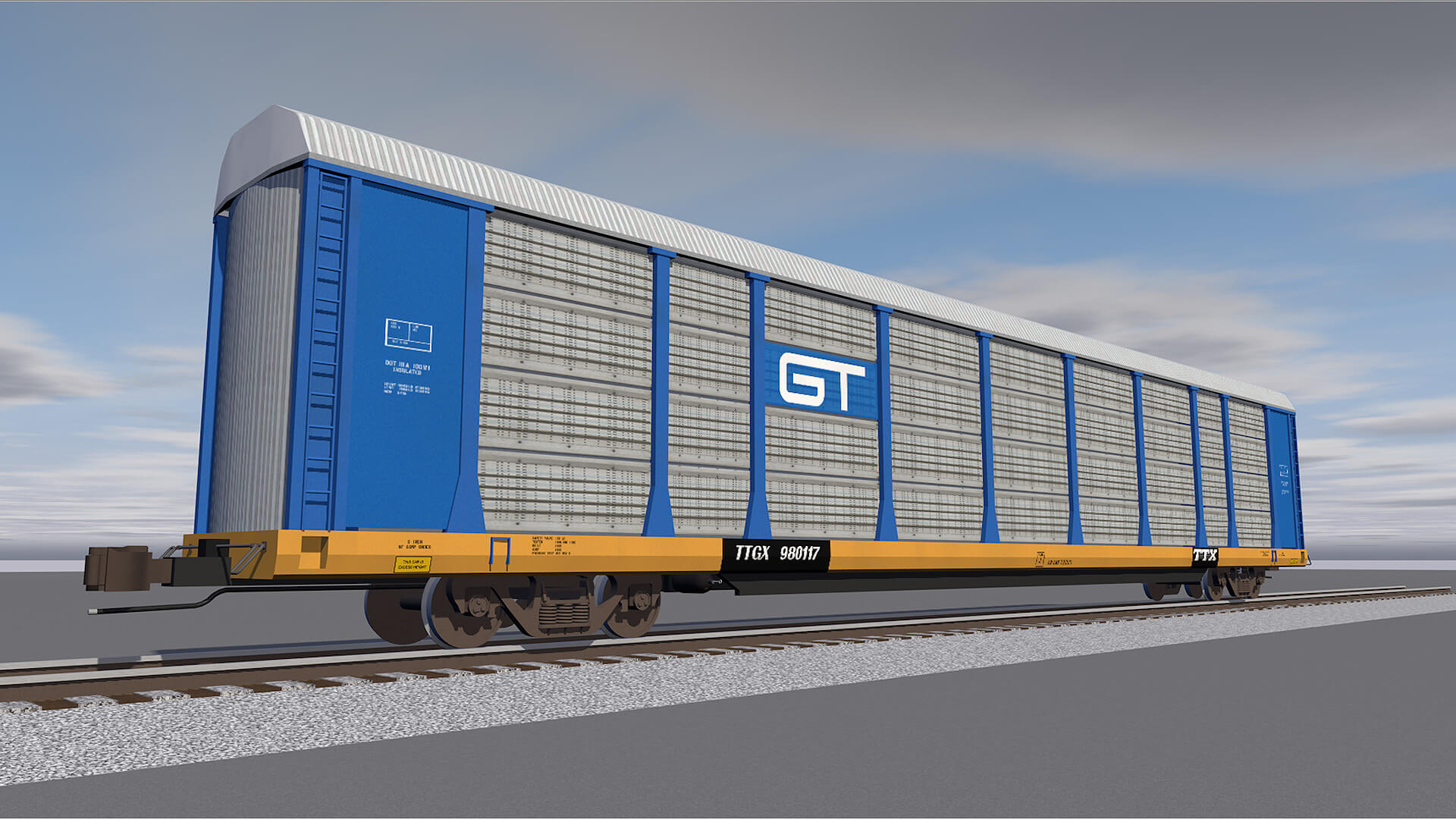 Train Car - GT Autorack - Car Carrier 3D Model by SpiritSwitchboard