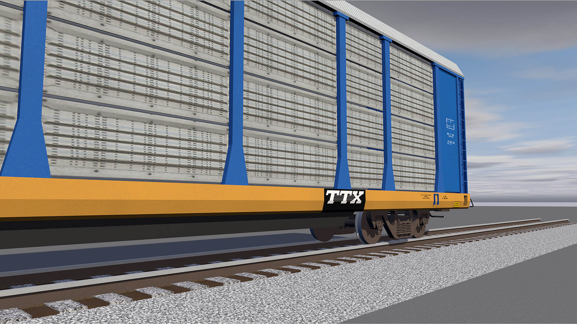 Train Car - GT Autorack - Car Carrier 3D Model by SpiritSwitchboard