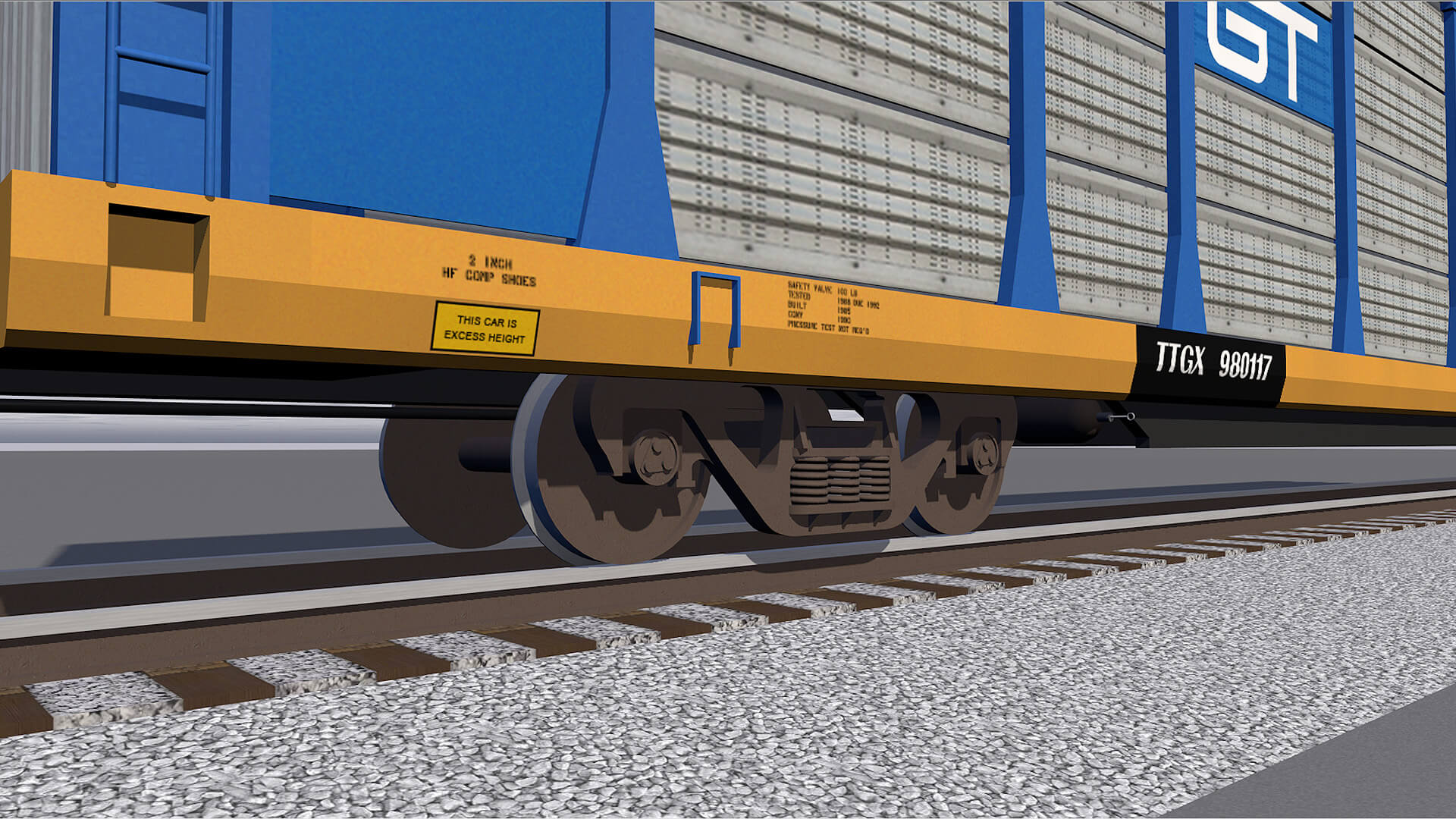 Train Car - GT Autorack - Car Carrier 3D Model by SpiritSwitchboard