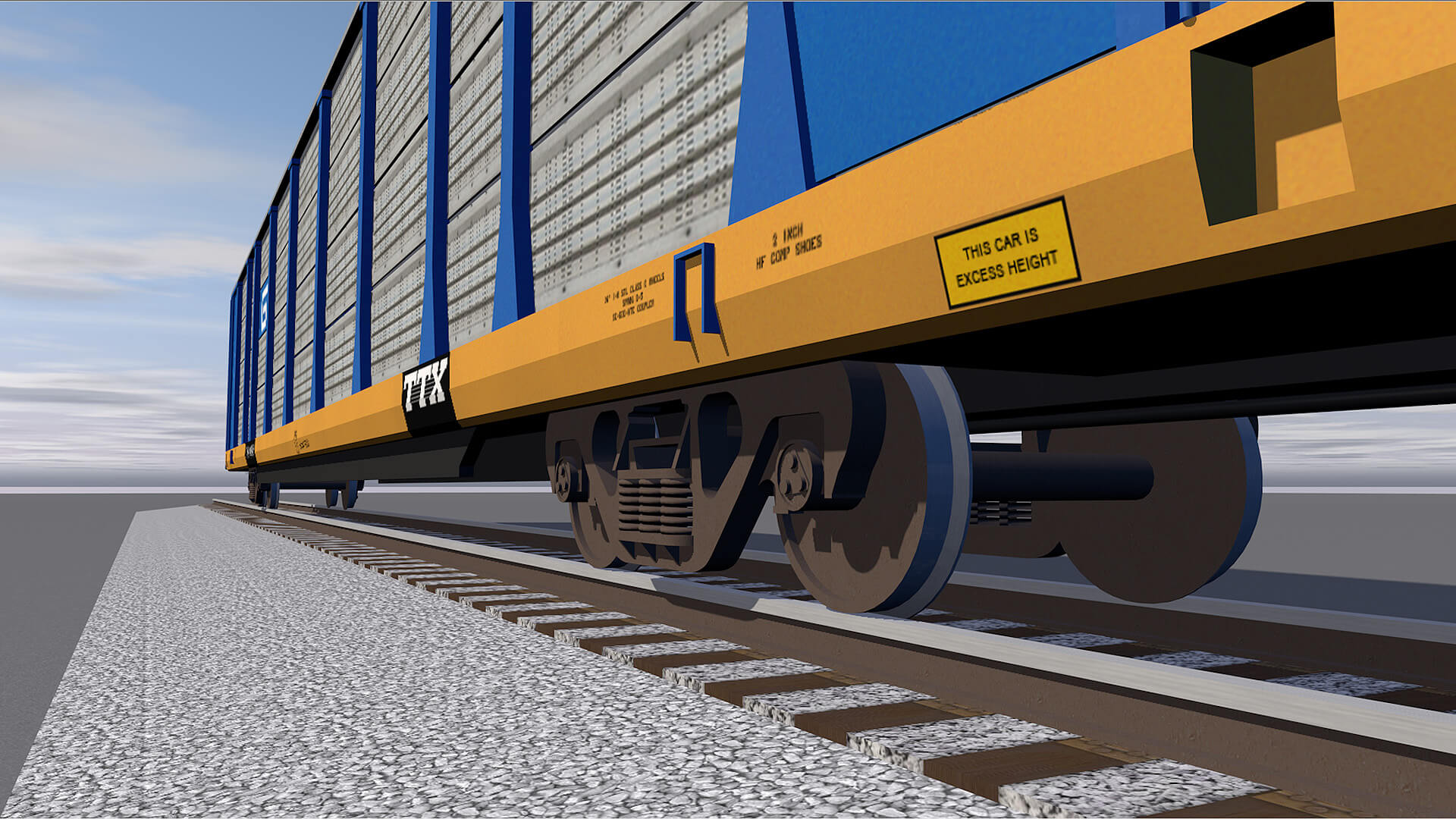 Train Car - GT Autorack - Car Carrier 3D Model by SpiritSwitchboard