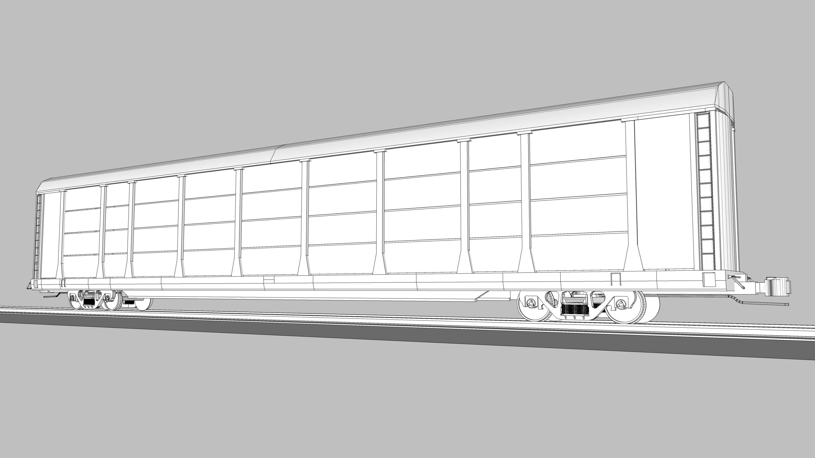 Train Car - GT Autorack - Car Carrier 3D Model by SpiritSwitchboard