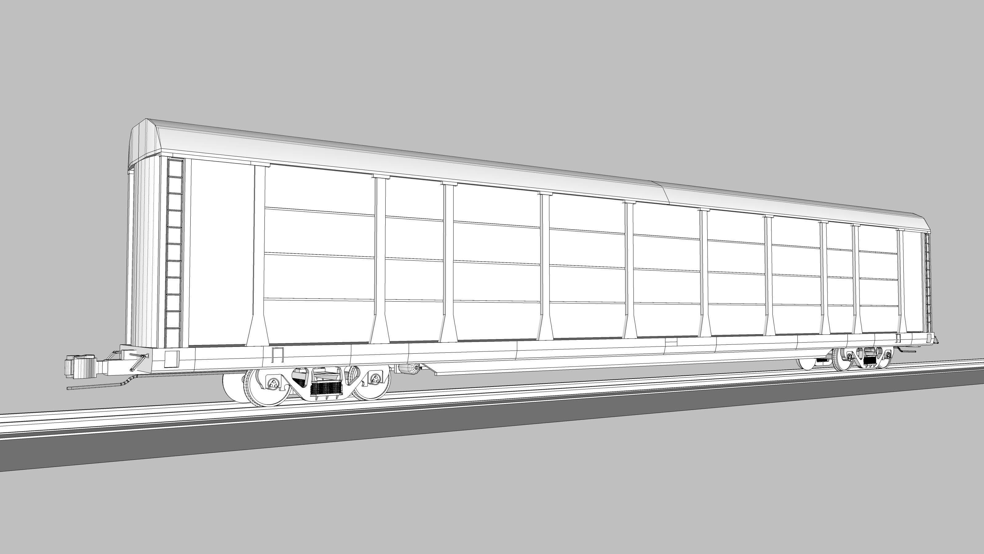 Train Car - GT Autorack - Car Carrier 3D Model by SpiritSwitchboard
