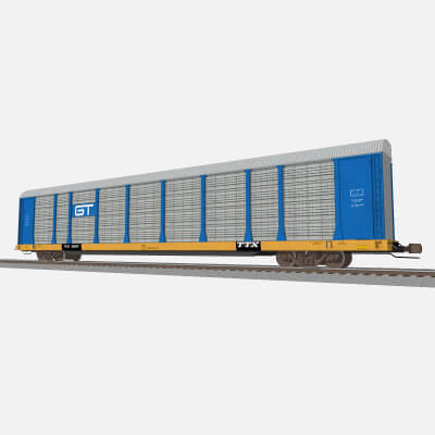 Train Car - GT Autorack - Car Carrier 3D Model by SpiritSwitchboard