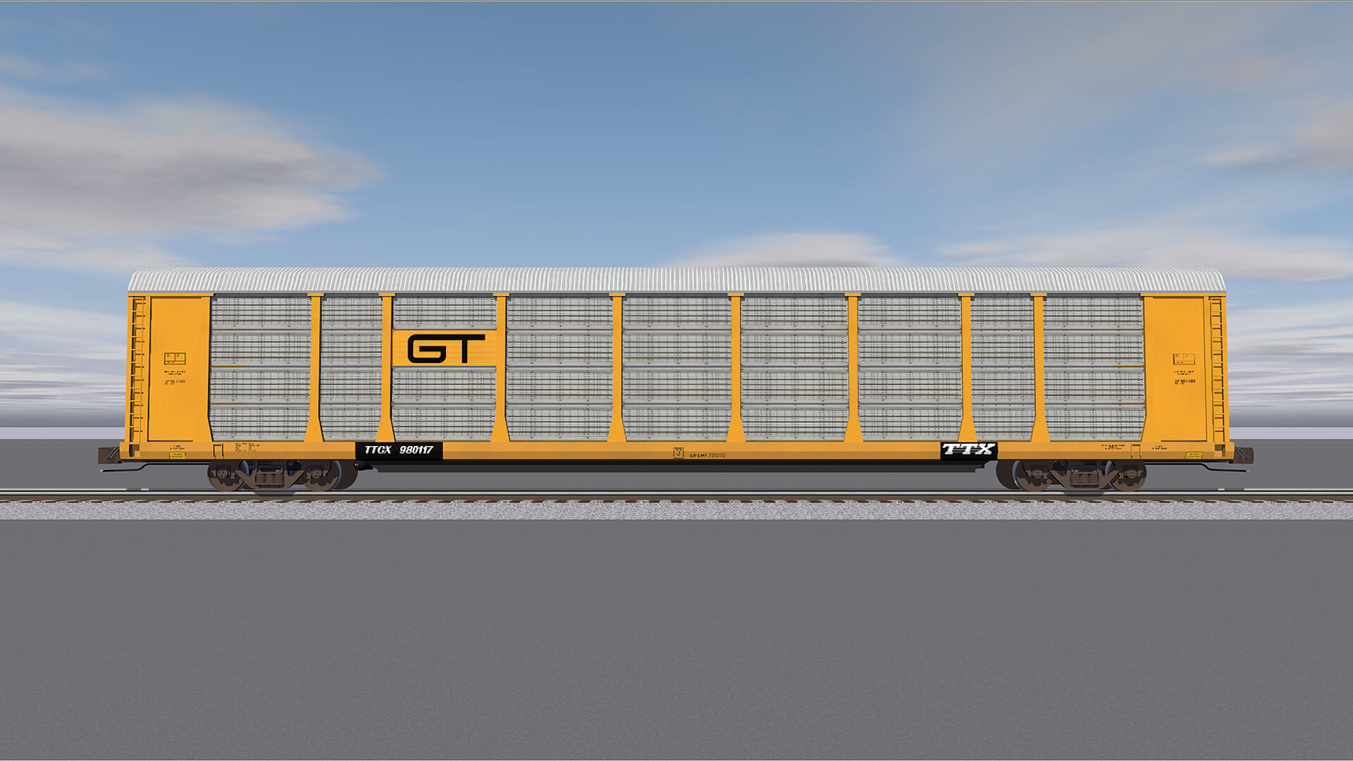 Train Car - GT Autorack - Car Carrier 3D Model by SpiritSwitchboard