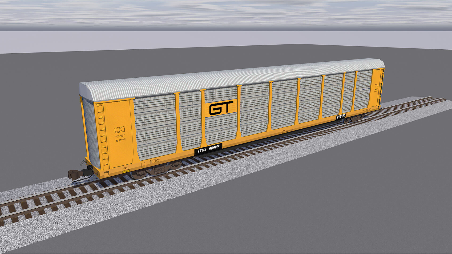 Train Car - GT Autorack - Car Carrier 3D Model by SpiritSwitchboard