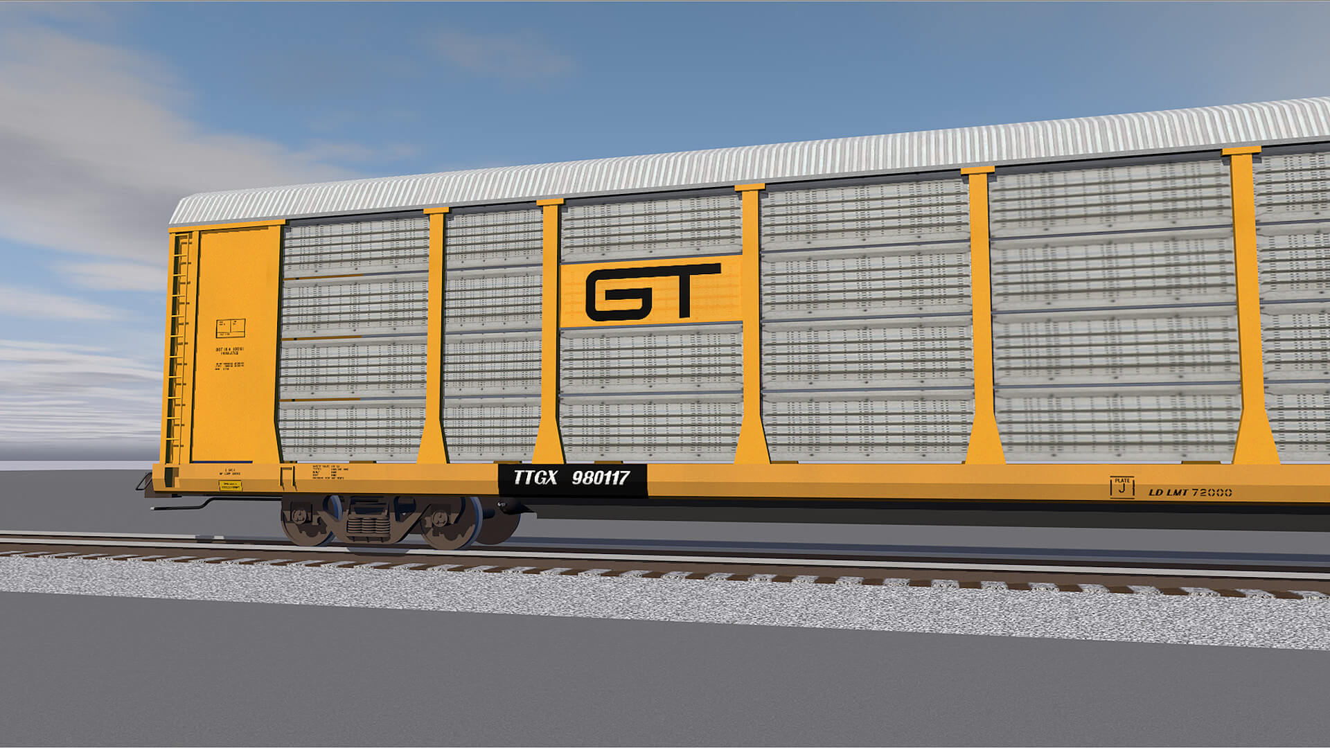 Train Car - GT Autorack - Car Carrier 3D Model by SpiritSwitchboard