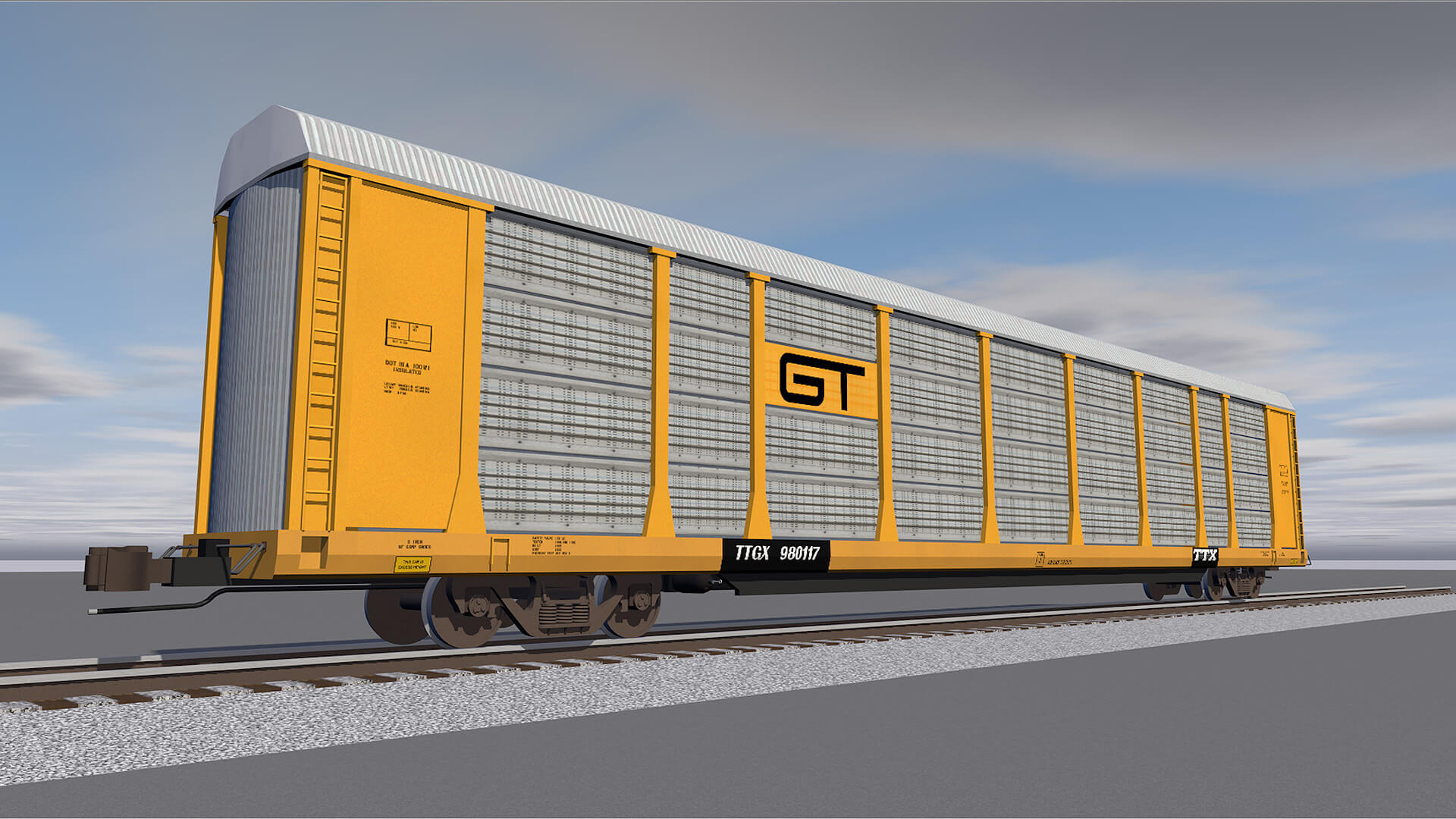 Train Car - GT Autorack - Car Carrier 3D Model by SpiritSwitchboard