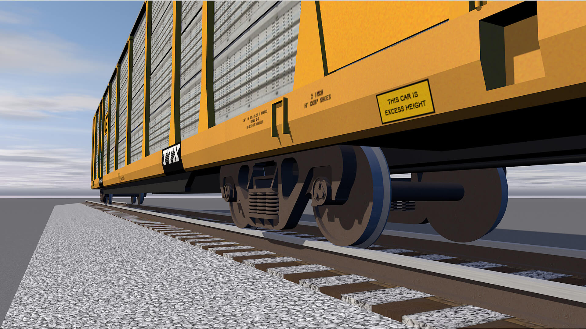 Train Car - GT Autorack - Car Carrier 3D Model by SpiritSwitchboard